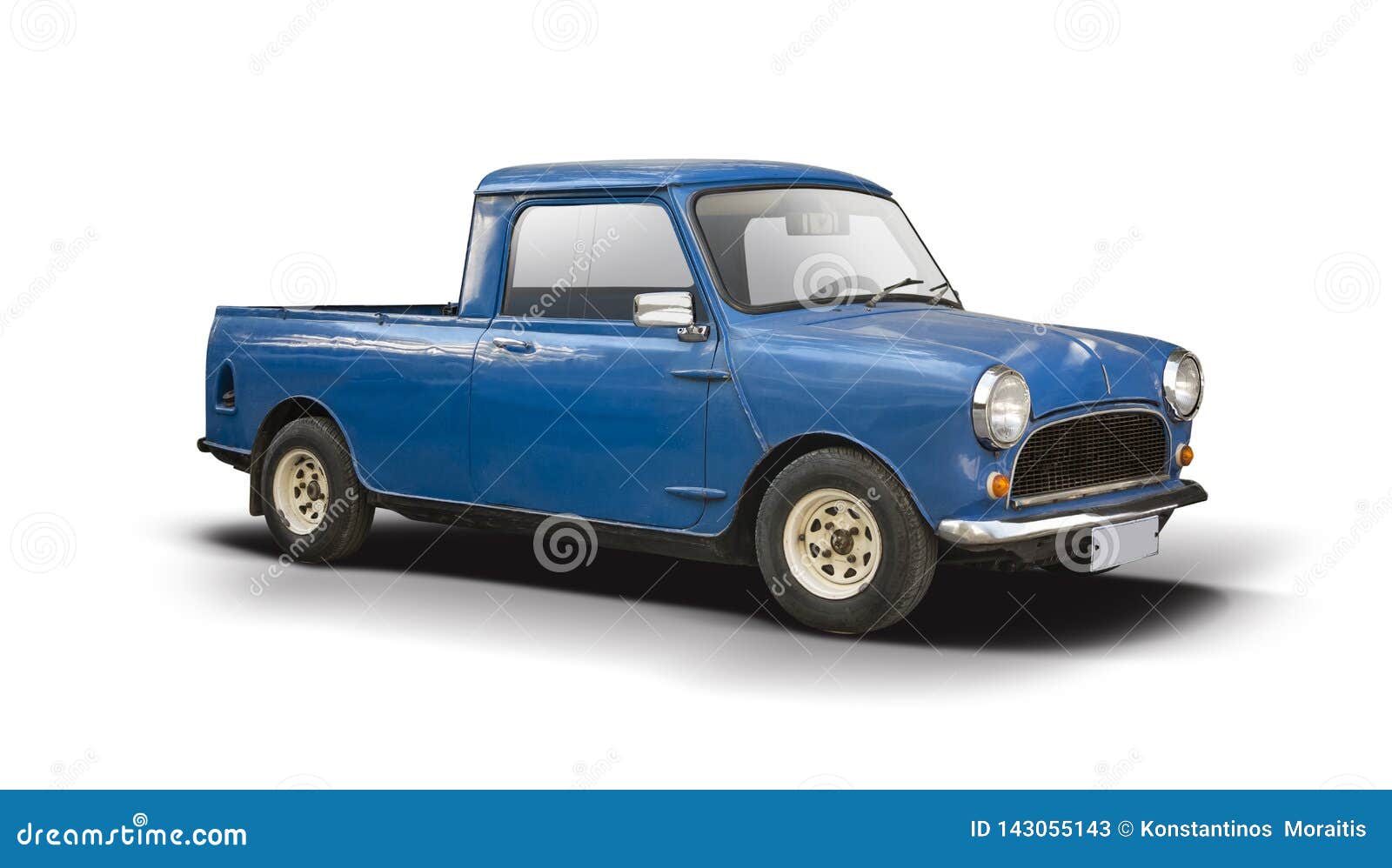 Classic Mini Cooper Pick-up Side View Isolated on White Stock Image ...