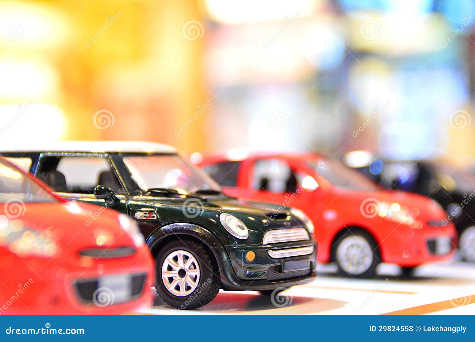 Classic Mini Model with Modern Car Stock Photo - Image of auto, british ...