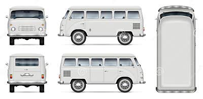 Classic Mini Van Vector Mockup Stock Vector - Illustration of mockup ...