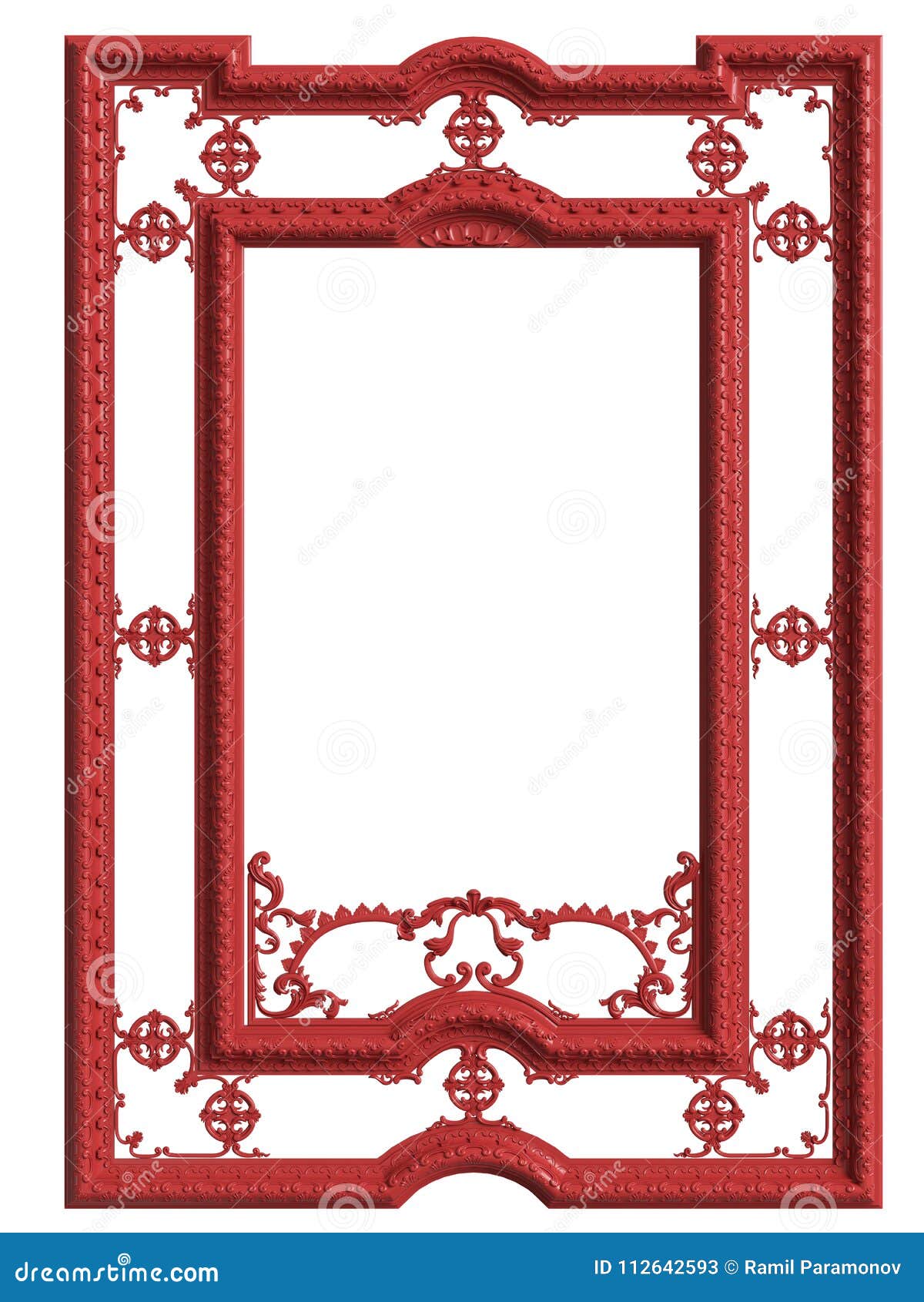 Classic Mirror Frame Isolated on White Background Stock Illustration ...