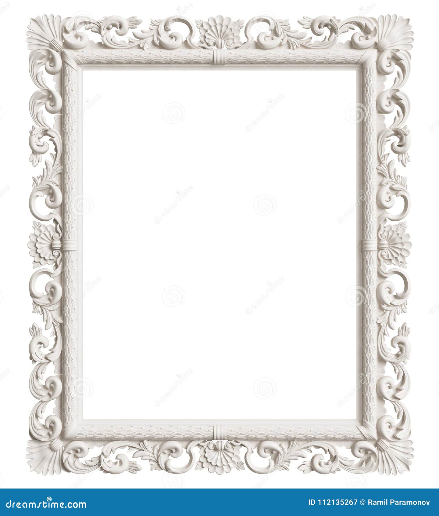 Classic Mirror Frame Isolated on White Background Stock Illustration ...