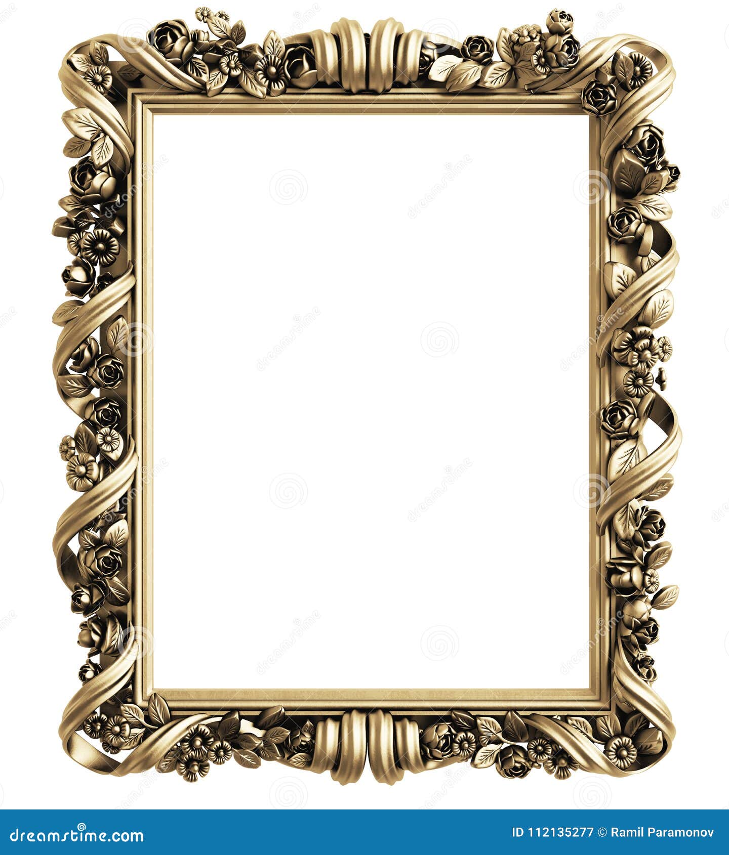 Classic Mirror Frame on White Background. Stock Illustration ...