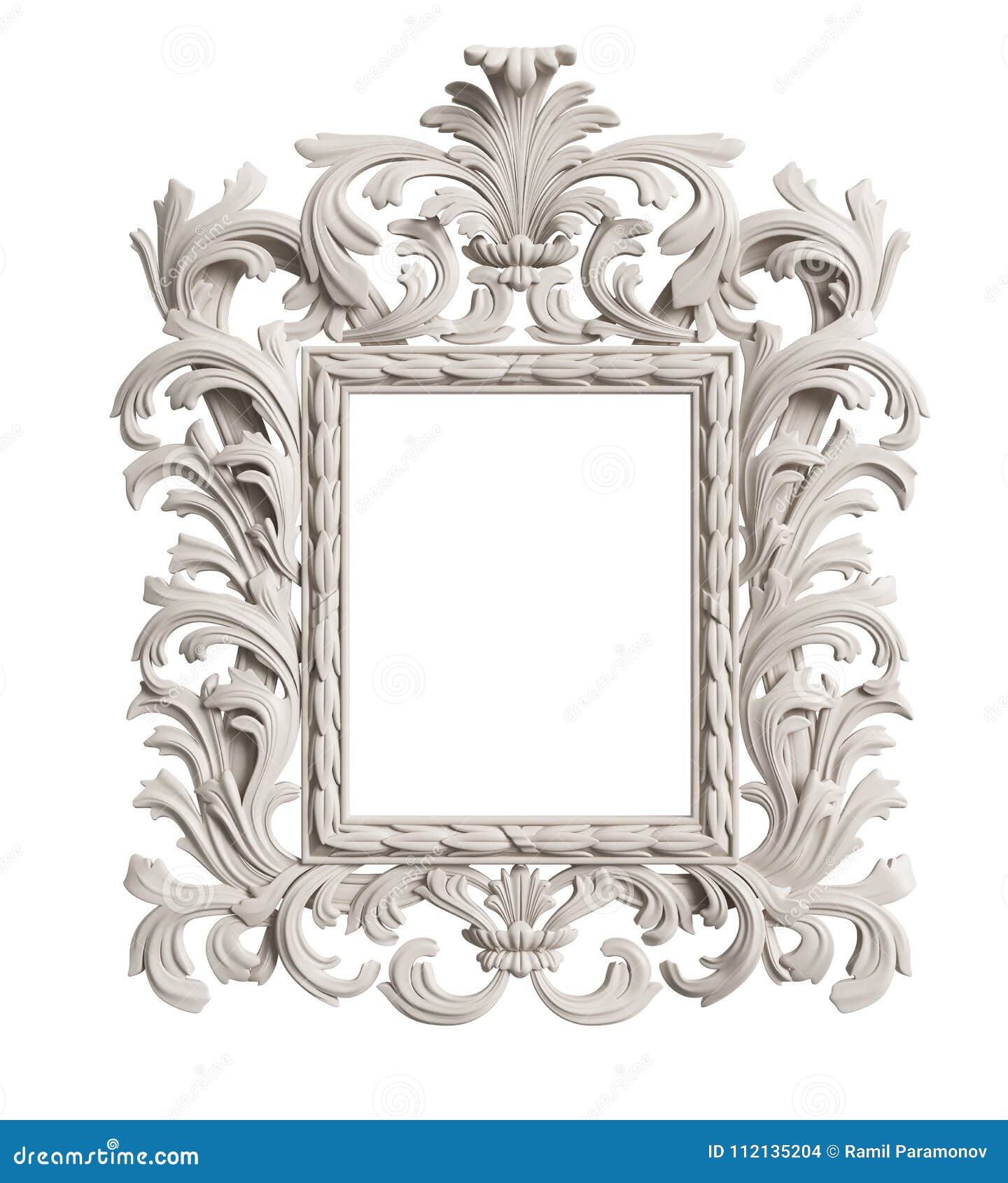 Classic Mirror Frame on White Background Stock Illustration ...