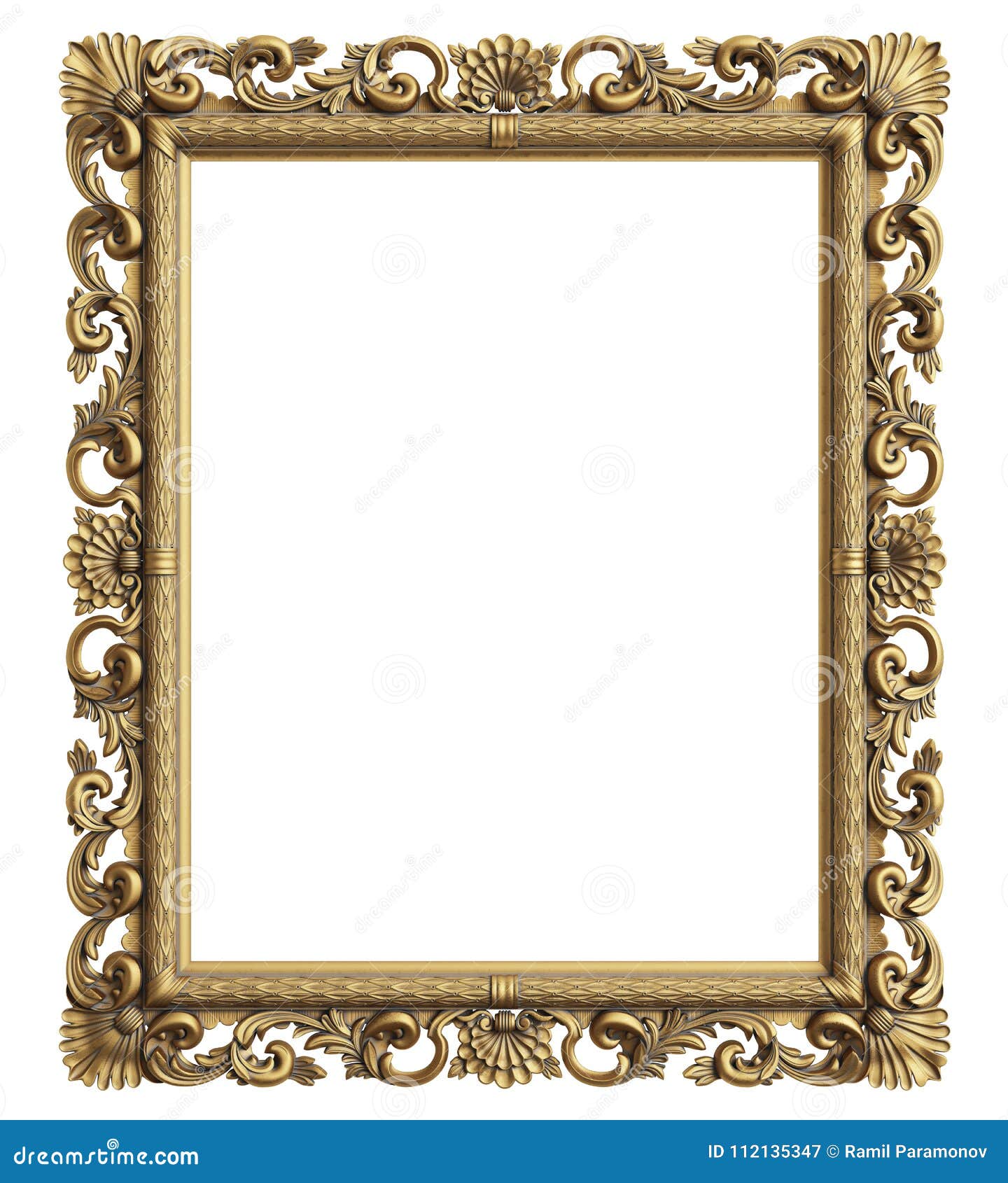 Classic Mirror Frame on White Background Stock Illustration ...