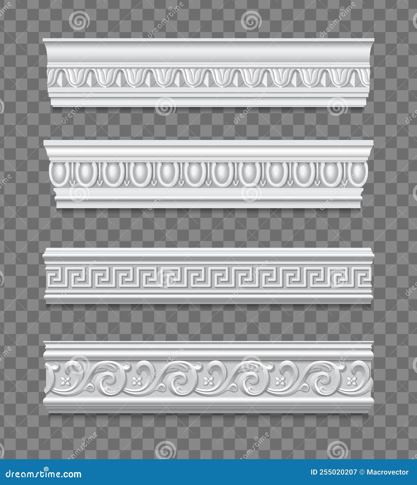 Classic Mold Cornice Transparent Set Stock Vector - Illustration of ...