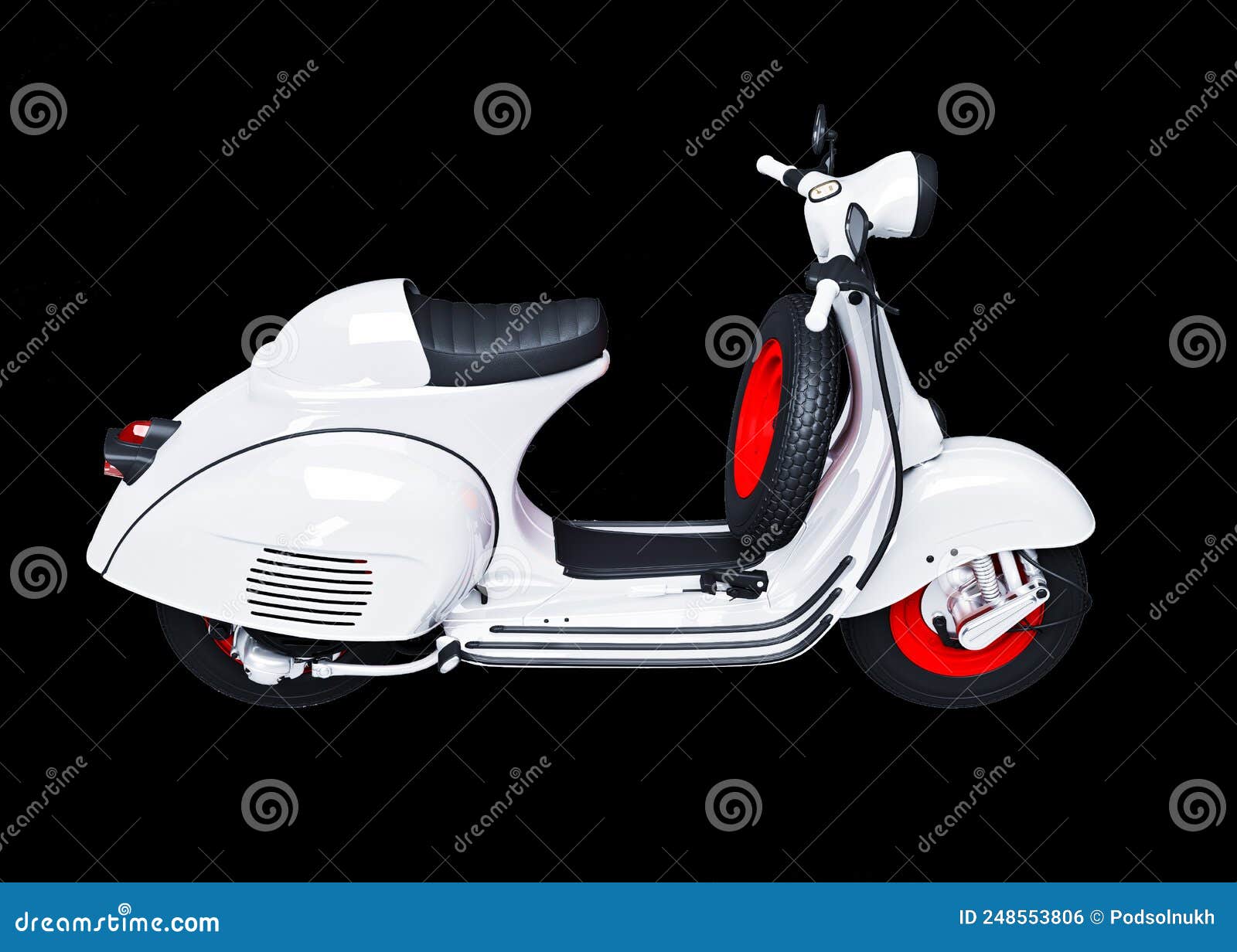 Classic Moped 3d Model Stock Photo | CartoonDealer.com #248553792