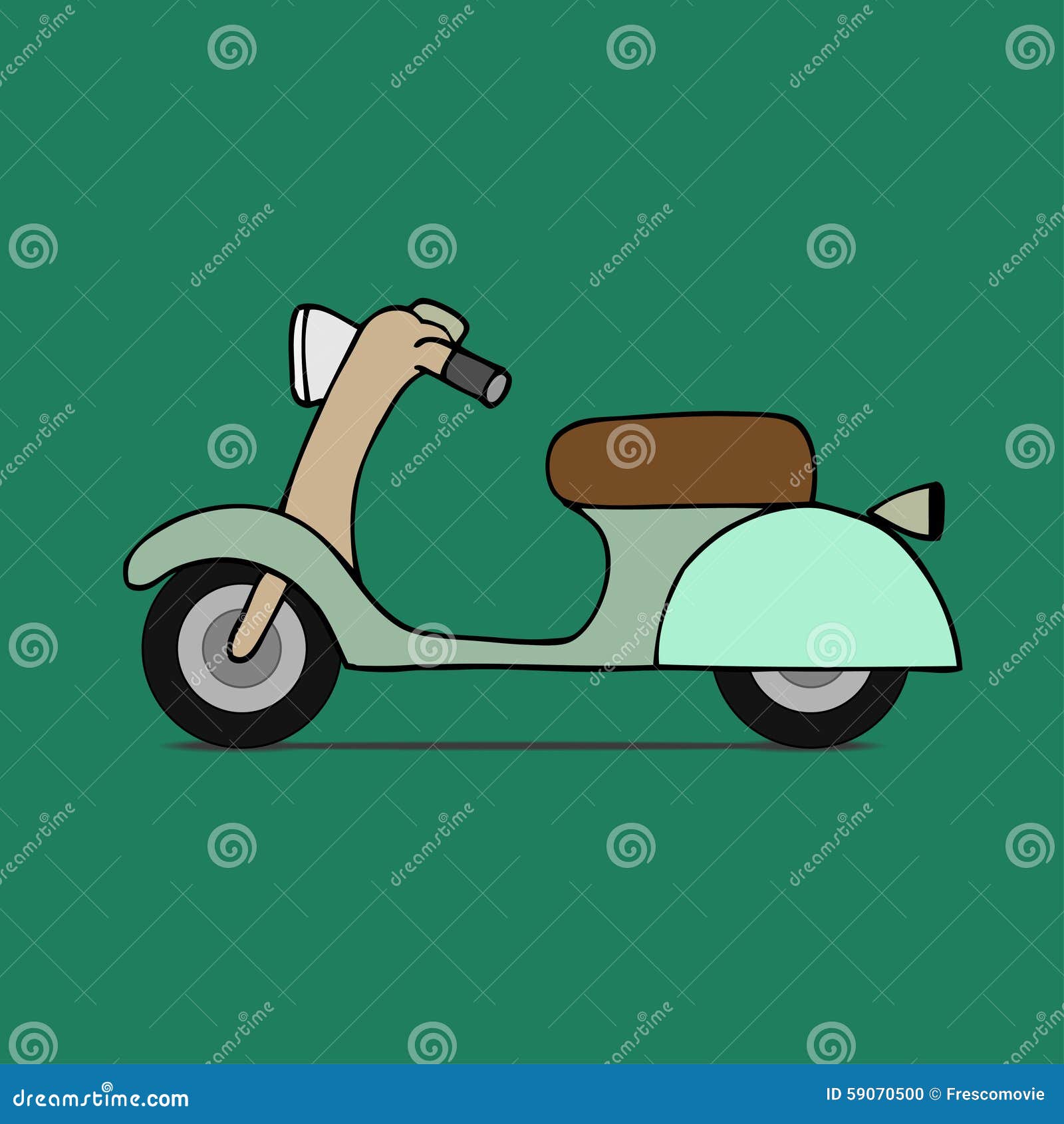 Classic moped stock vector. Illustration of cool, scooter - 59070500