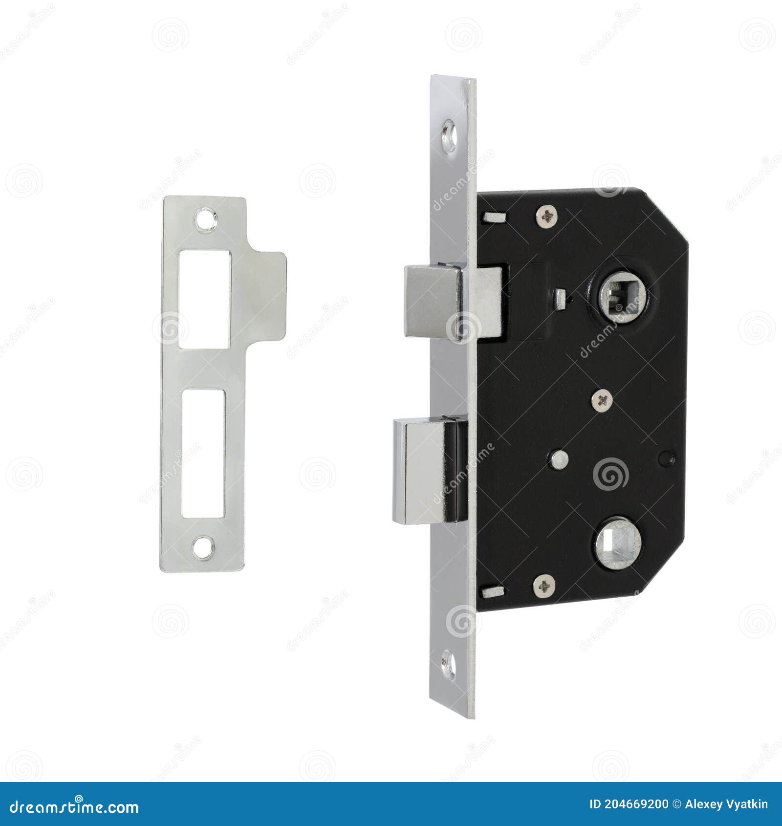 Classic Mortise Lock for an Exterior Door in Steel Color with a ...