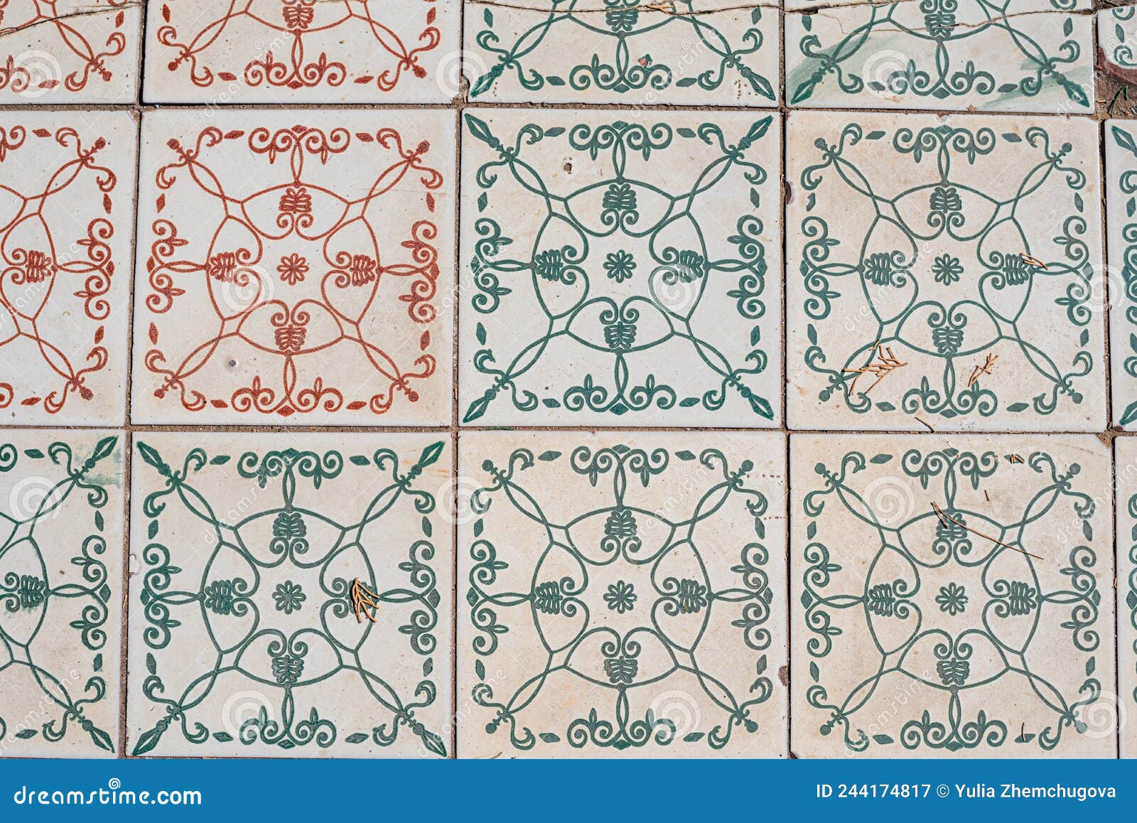 Classic Mosaic Ceramic Tile Pattern Vintage Tiles Background Stock ...