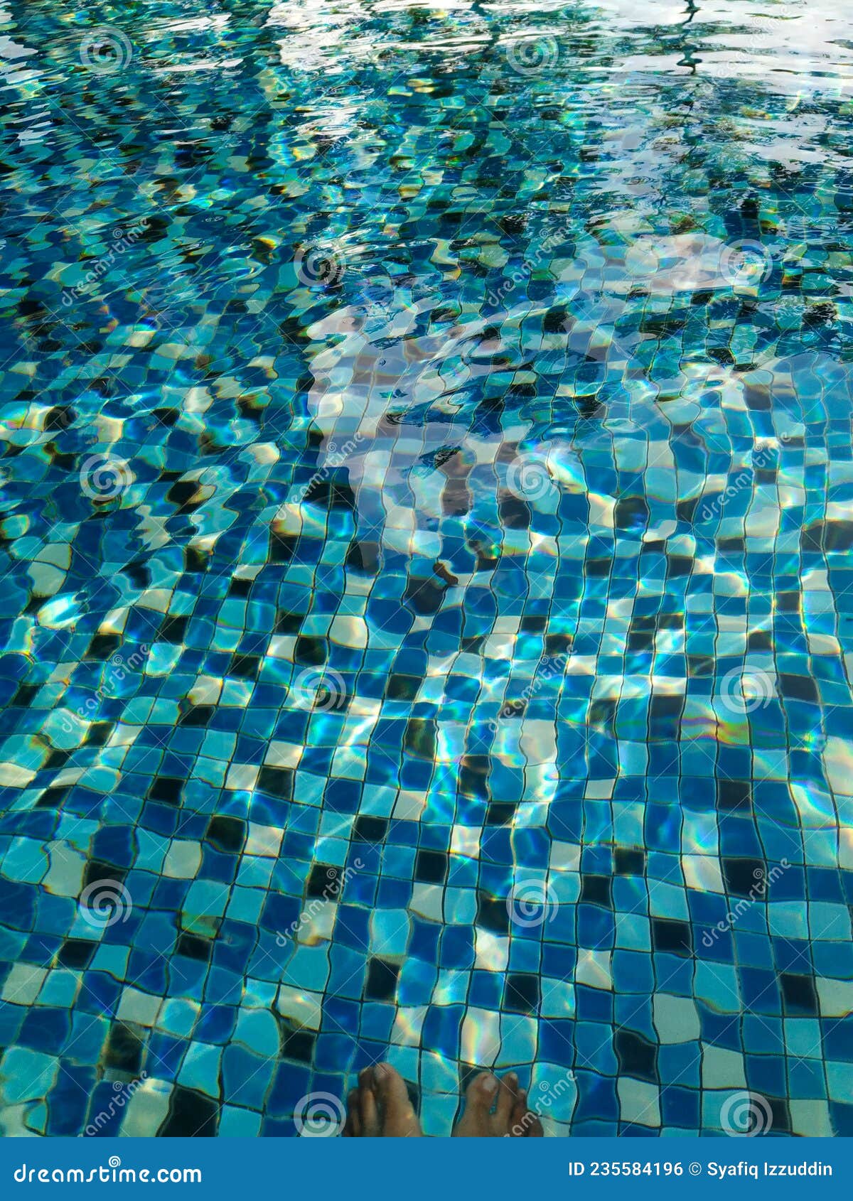 Classic Mosaic Pattern in a Swimming Pool Stock Photo - Image of ...