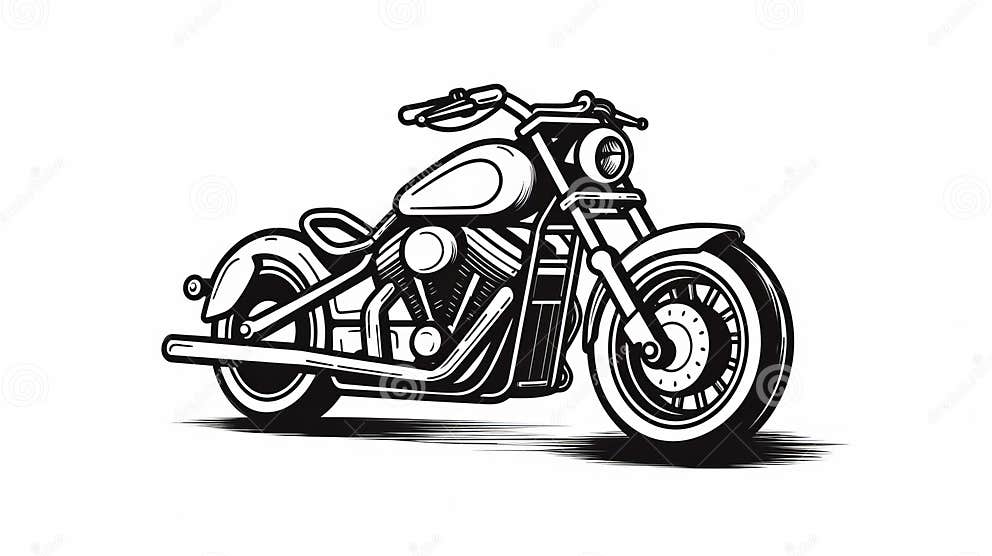 Classic Motorcycle Clip Art: Black and White Realism with Tattoo and ... Classic Motorcycle Clip Art: Black and White Realism with Tattoo and ...