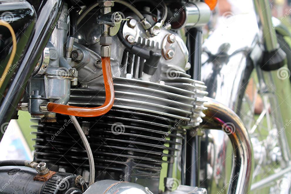 Classic British Motorcycle Engine Stock Image - Image of controls ...