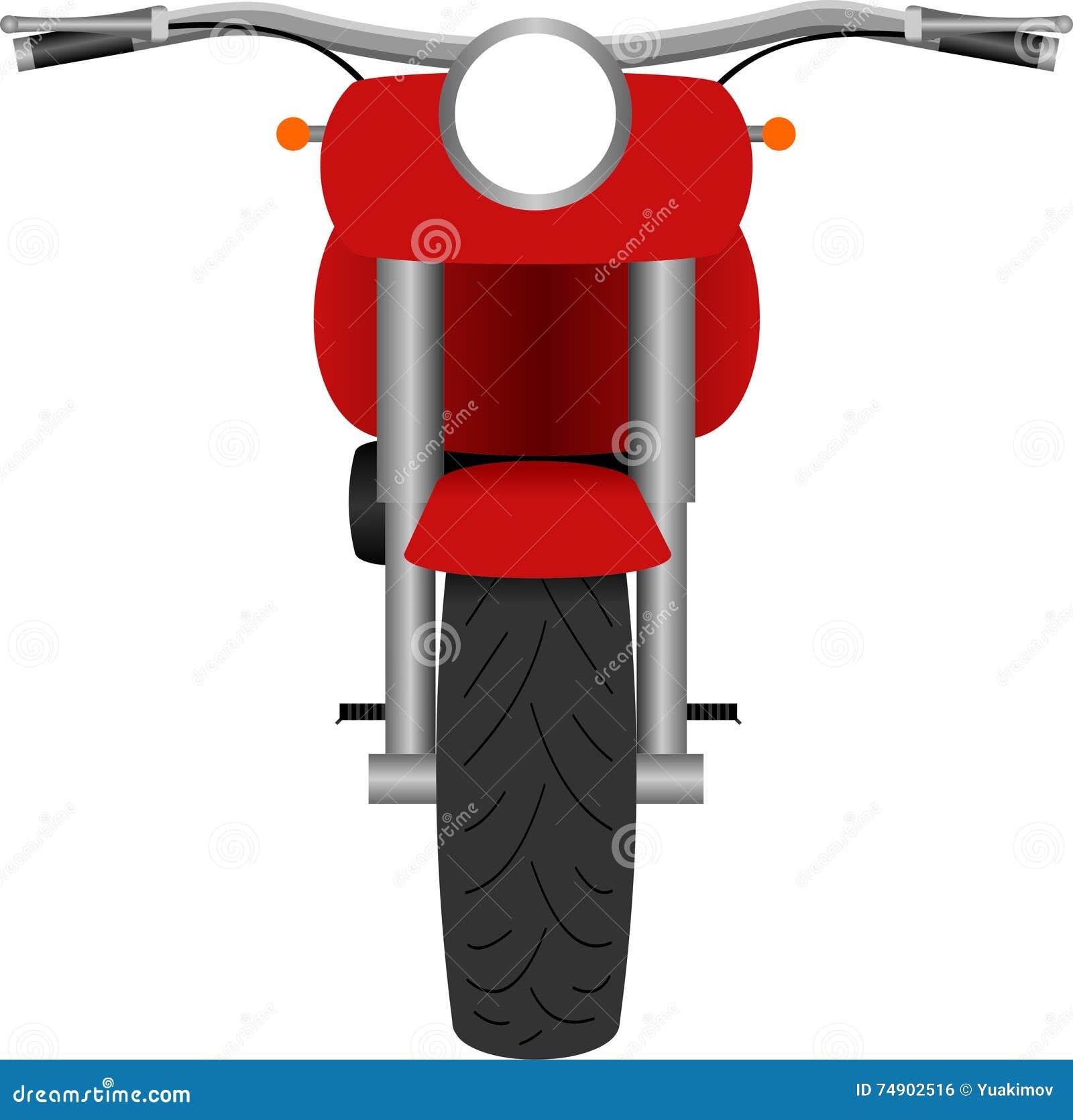 Classic Motorcycle Front View Illustration Stock Vector - Illustration ...