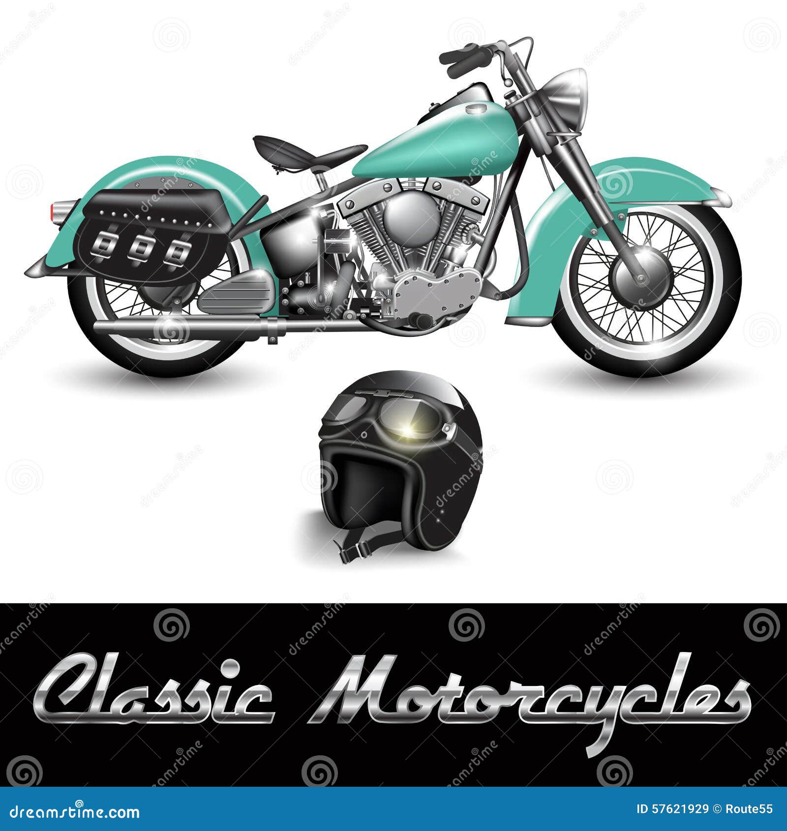 Classic Motorcycle With Sidecar Side View Graffiti Style Isolated ...