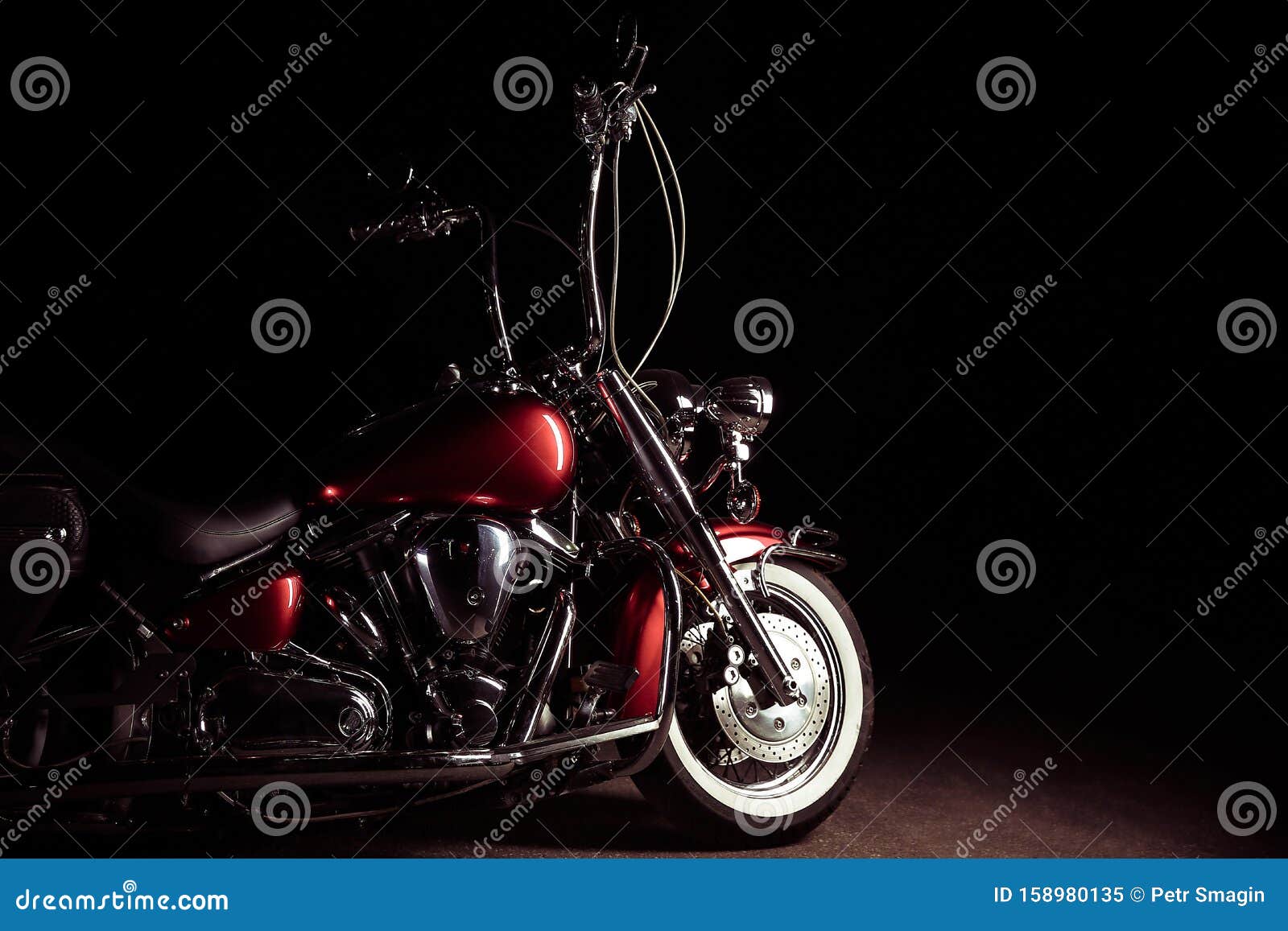 Classic Motorcycle with High Handlebar. Stock Image - Image of ...