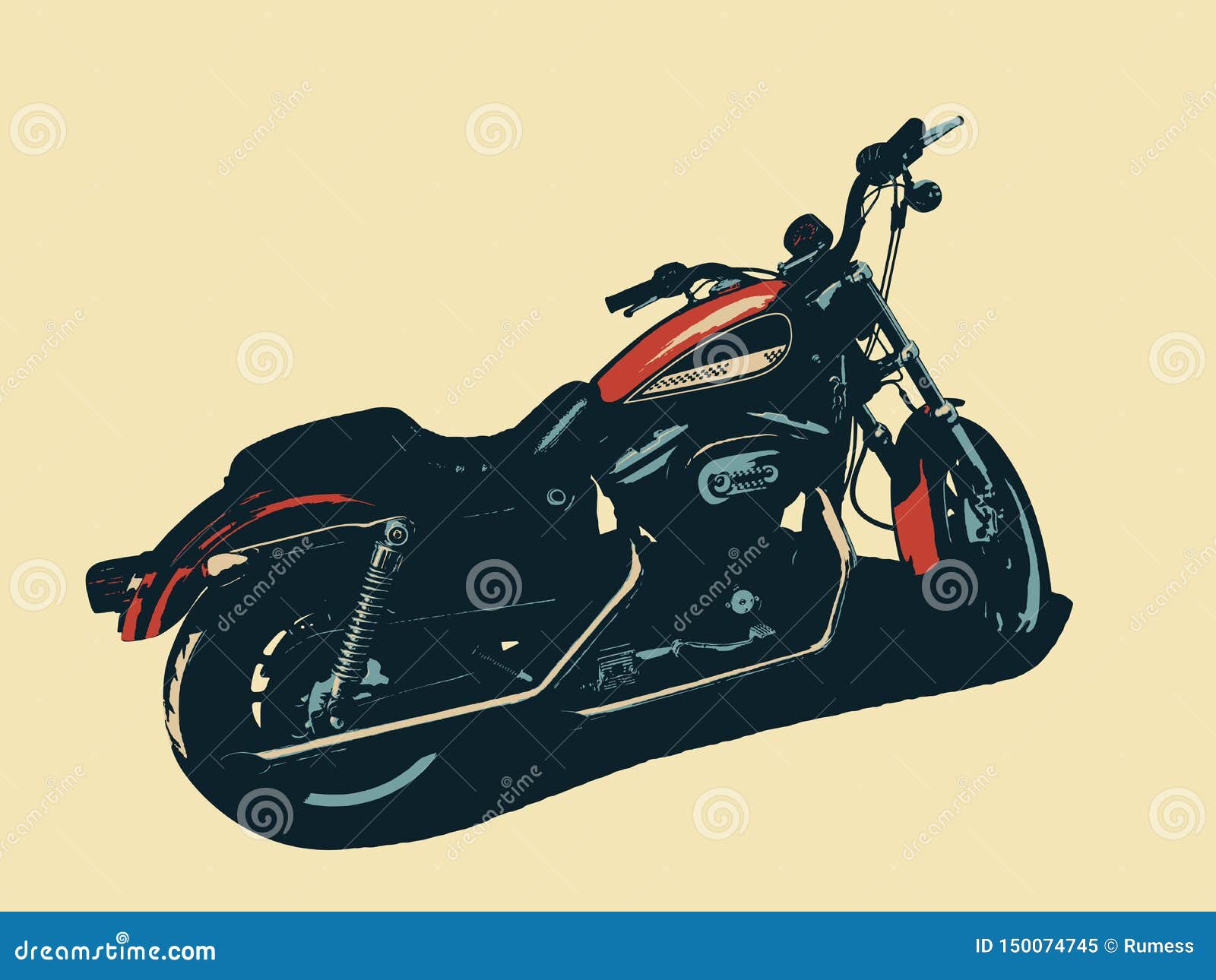 Classic Motorcycle Isolated. Vector Illustration Stock Vector ...