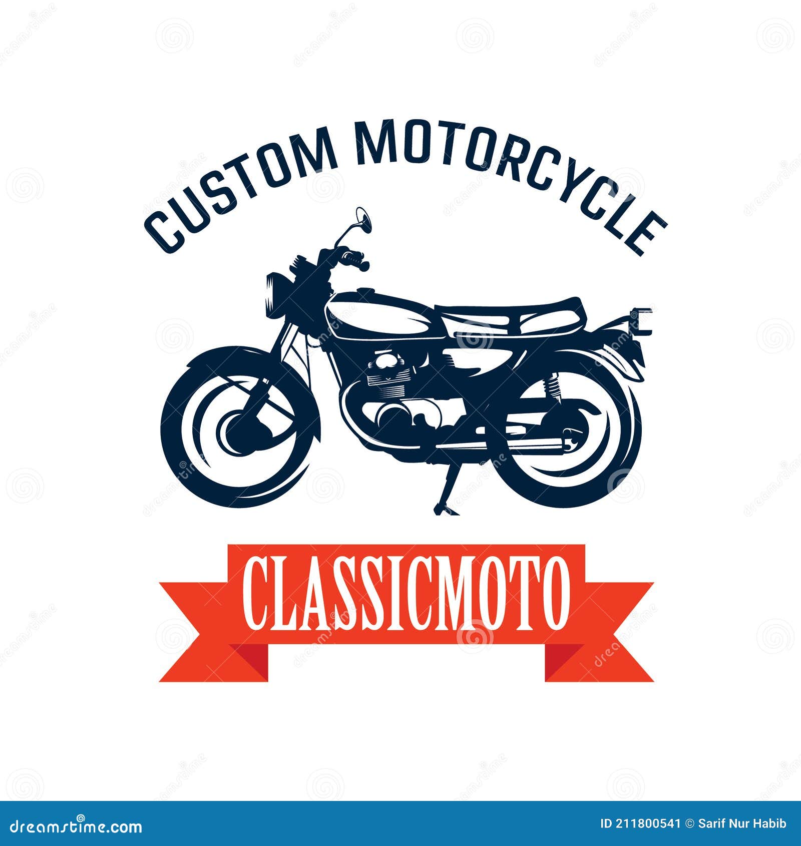 Classic Motorcycle Logo Design Template Stock Vector - Illustration of ...