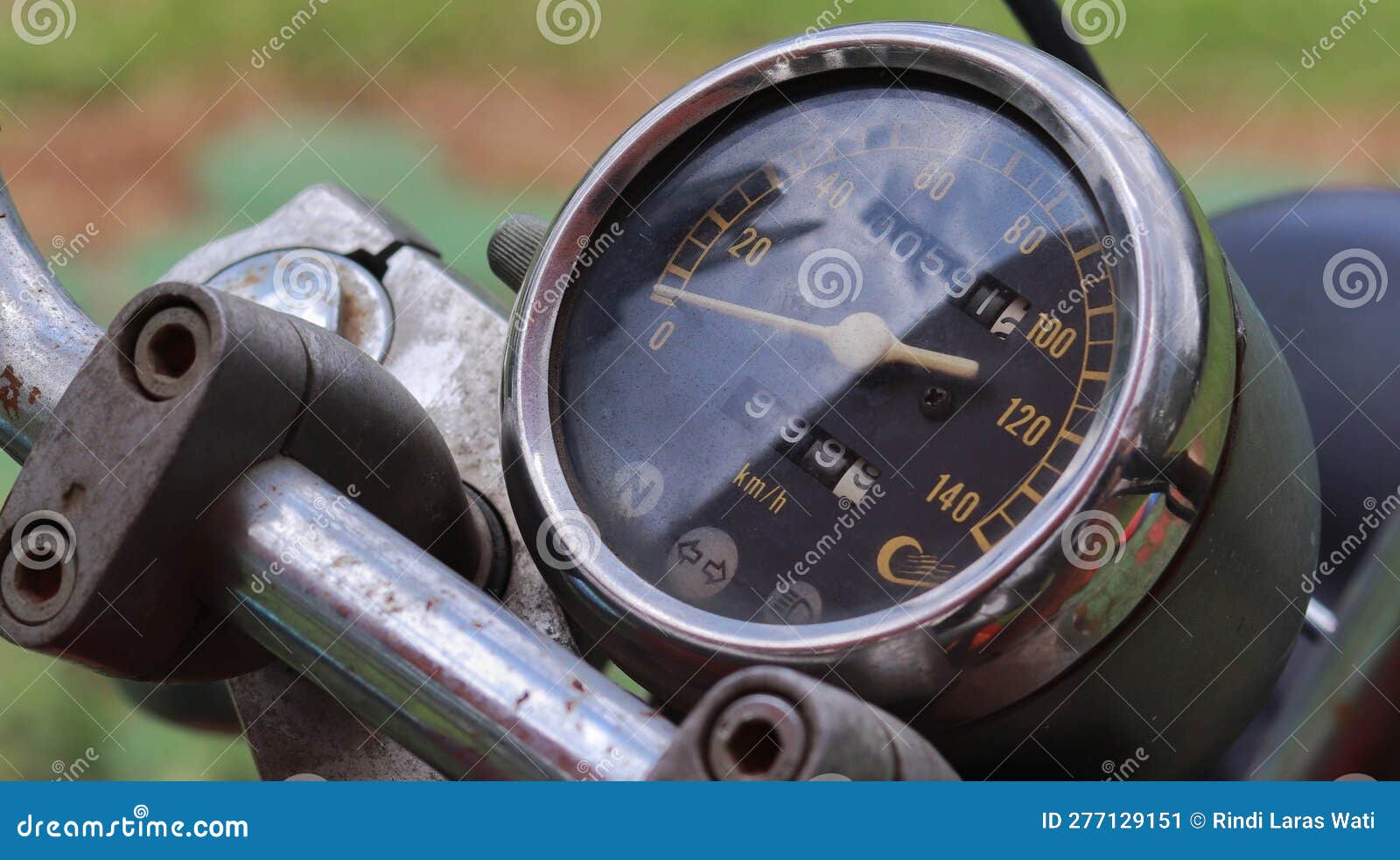 Classic Motorcycle Speedometer Round Shape Stock Image - Image of ...