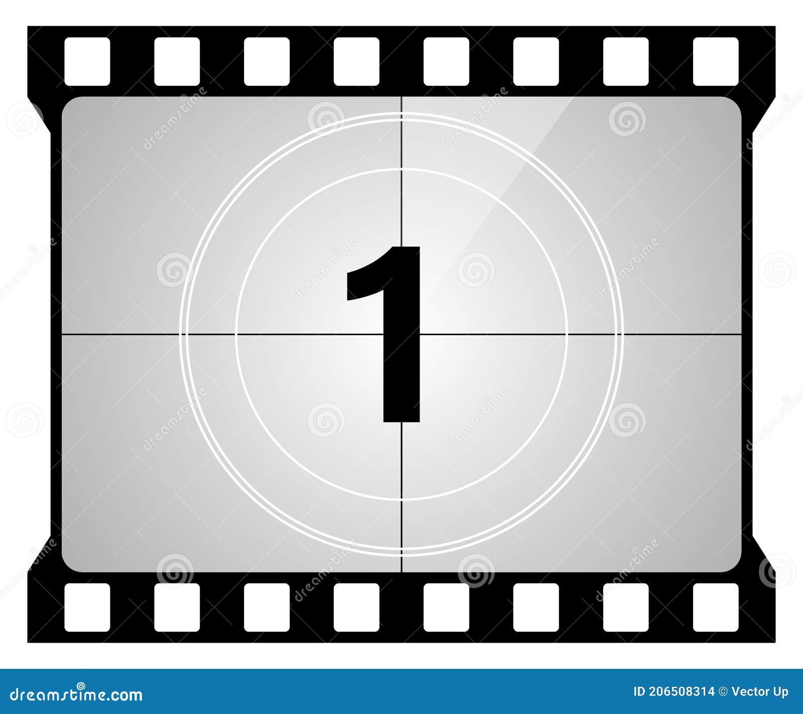 A Classic Movie Countdown Frame at the Number One Stock Vector ...