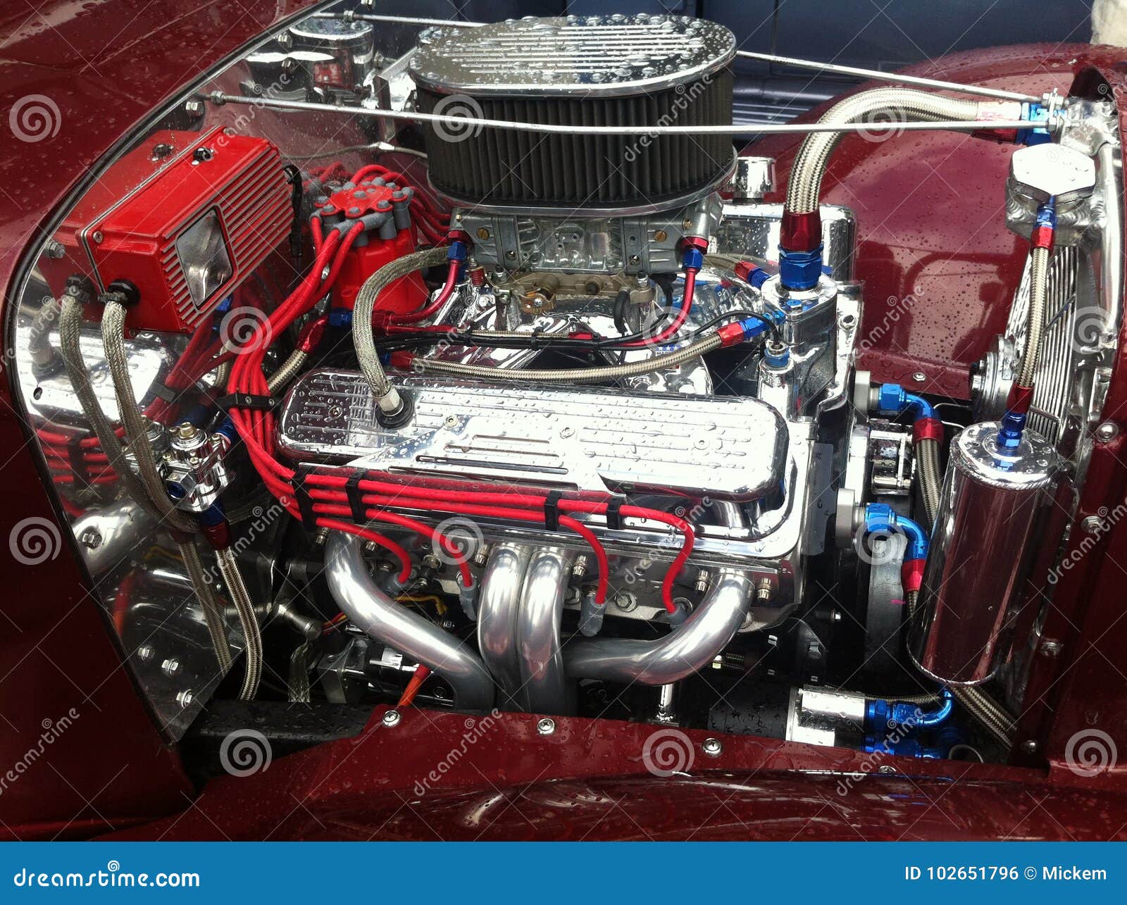 Classic Muscle Car Engine on Display Stock Photo - Image of engine ...