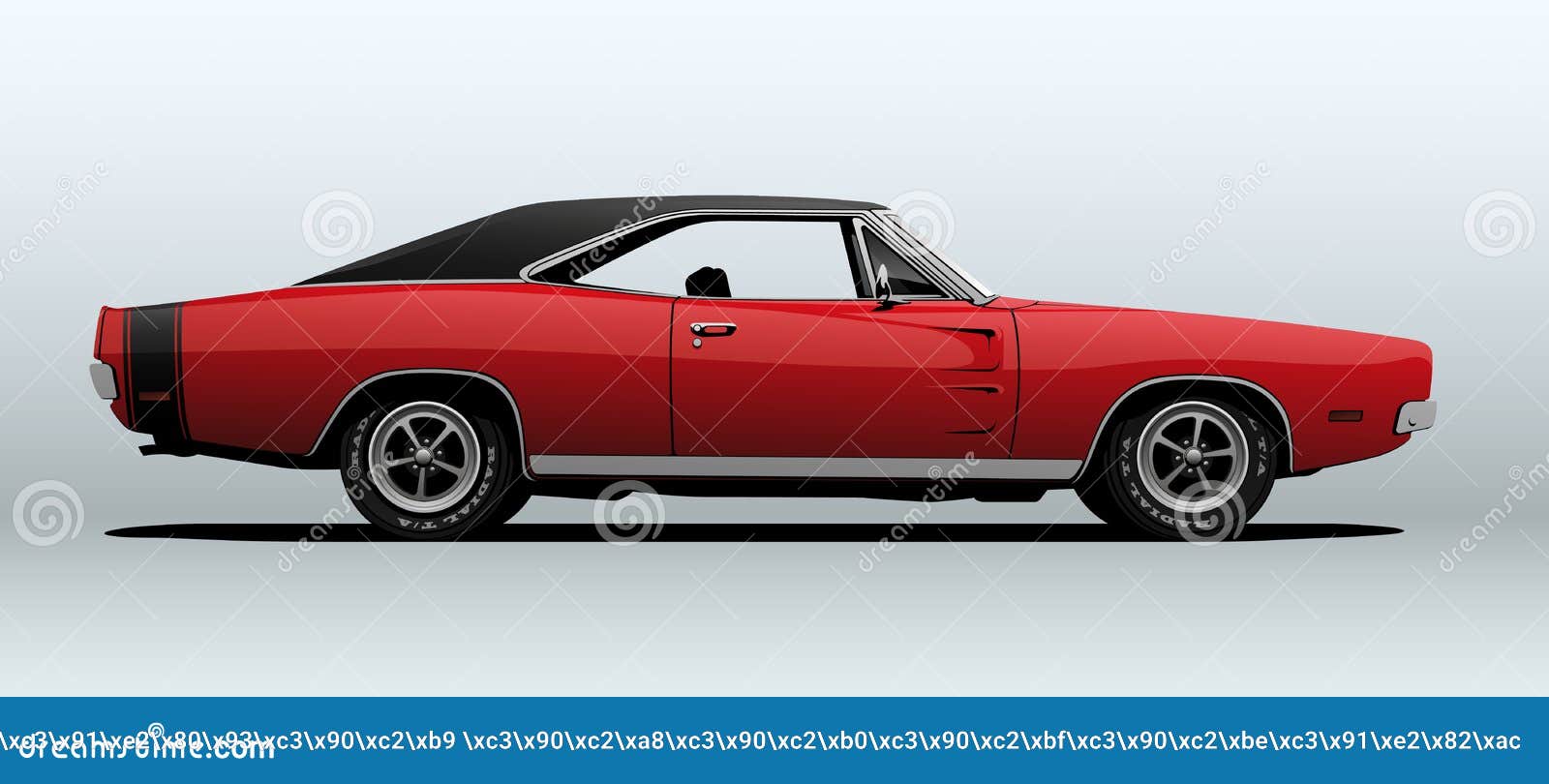 Classic Muscle Car in Vector. Stock Vector - Illustration of custom ...