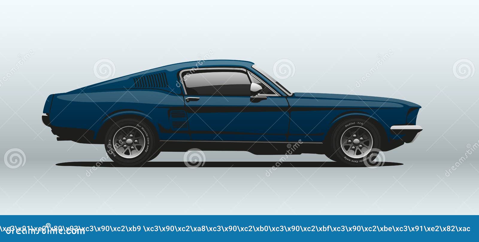Muscle Car - Old USA Classic Car, 1960s, Muscle Car Stencil - Vector ...