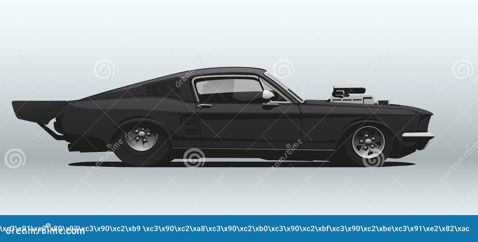 Custom Muscle Car, Dragster in Vector. Stock Vector - Illustration of ...