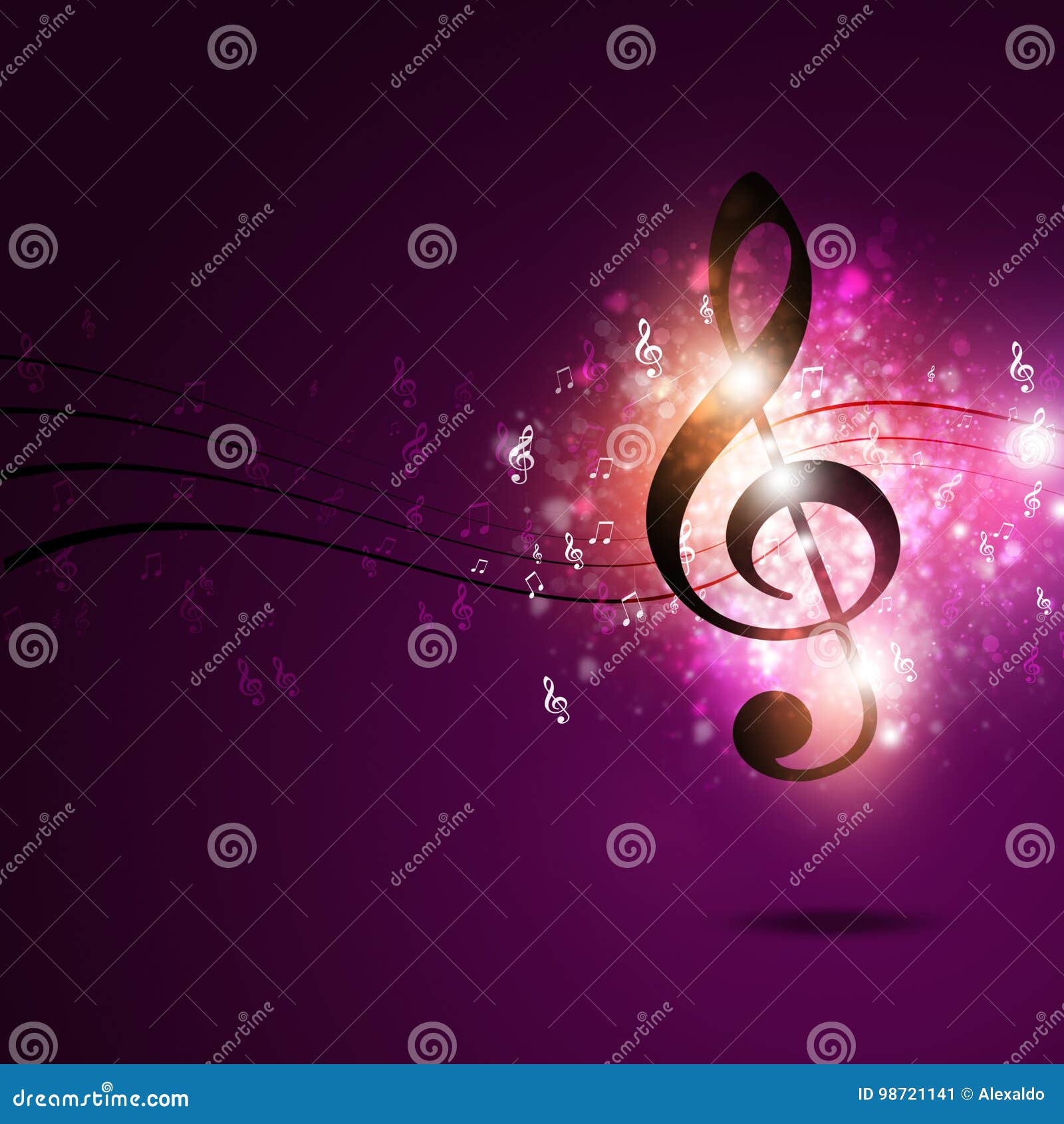 Classic Music Multicolor Background Stock Illustration - Illustration ...