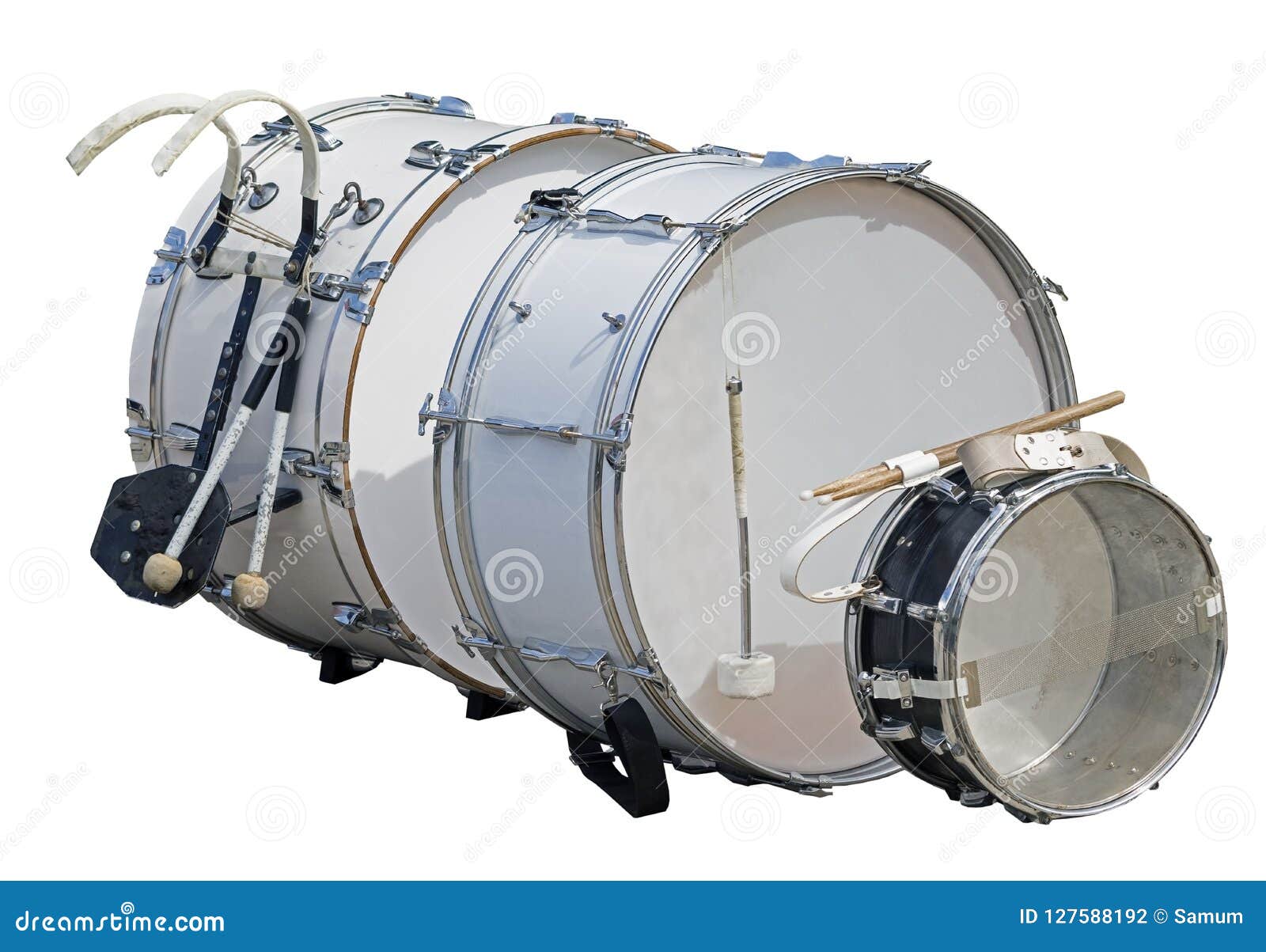 Classic Musical Instruments Big Drums Isolated on White Stock Photo ...