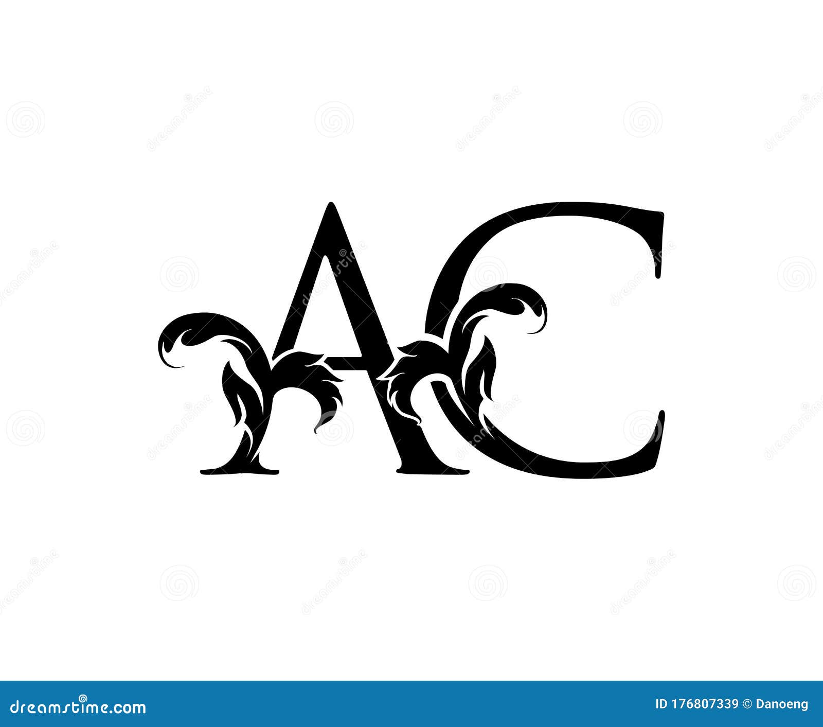 AC Letter Luxury Beauty Flourishes Ornament Monogram Logo Stock ...