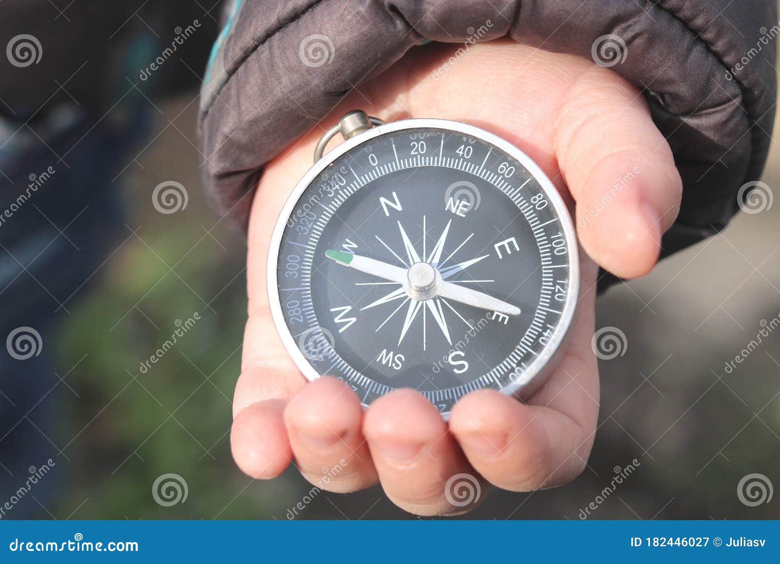 Classic Navigation Compass On Natural Background As Symbol Of Tourism ...