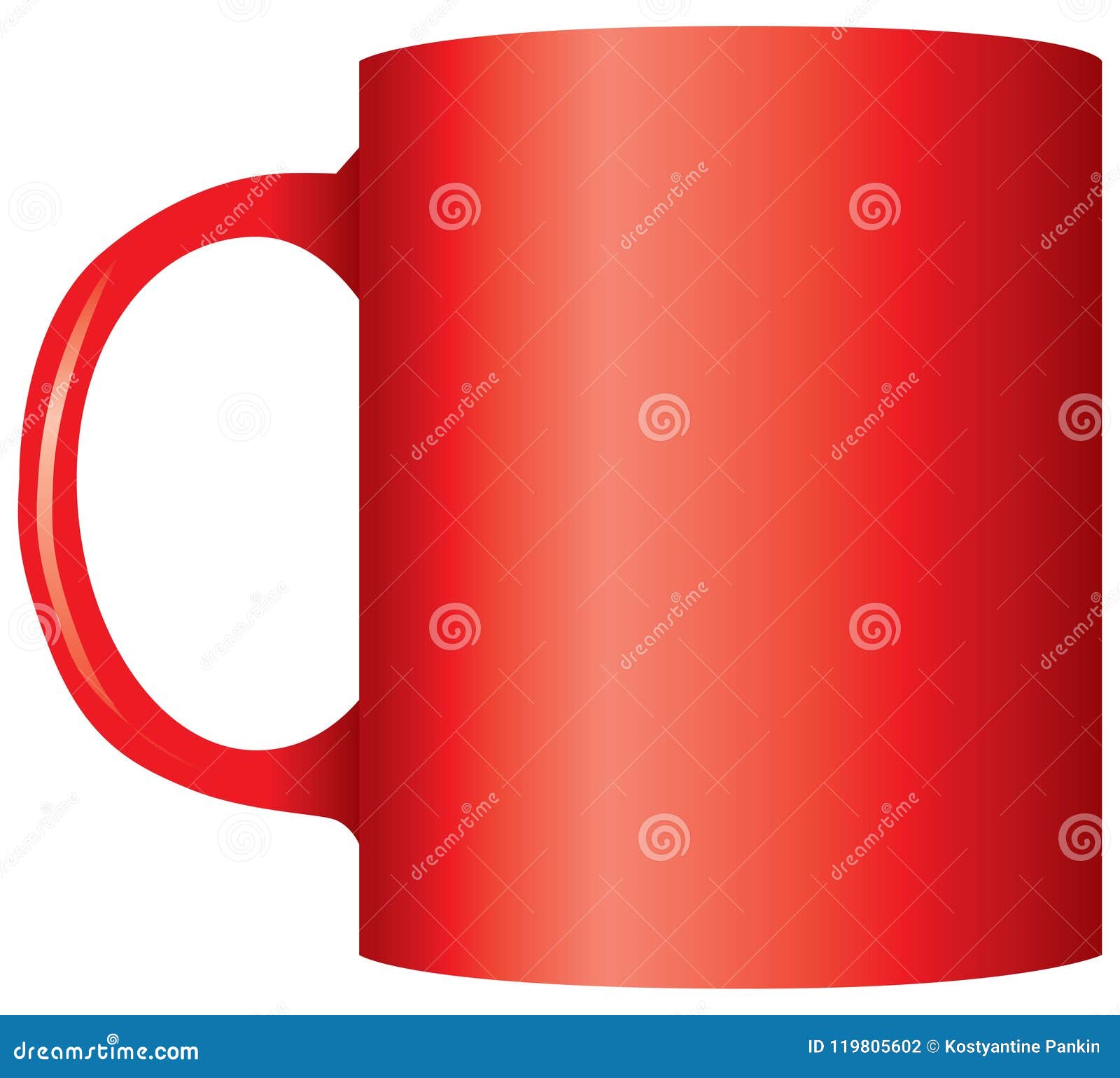 Classic office red mug stock vector. Illustration of render - 119805602
