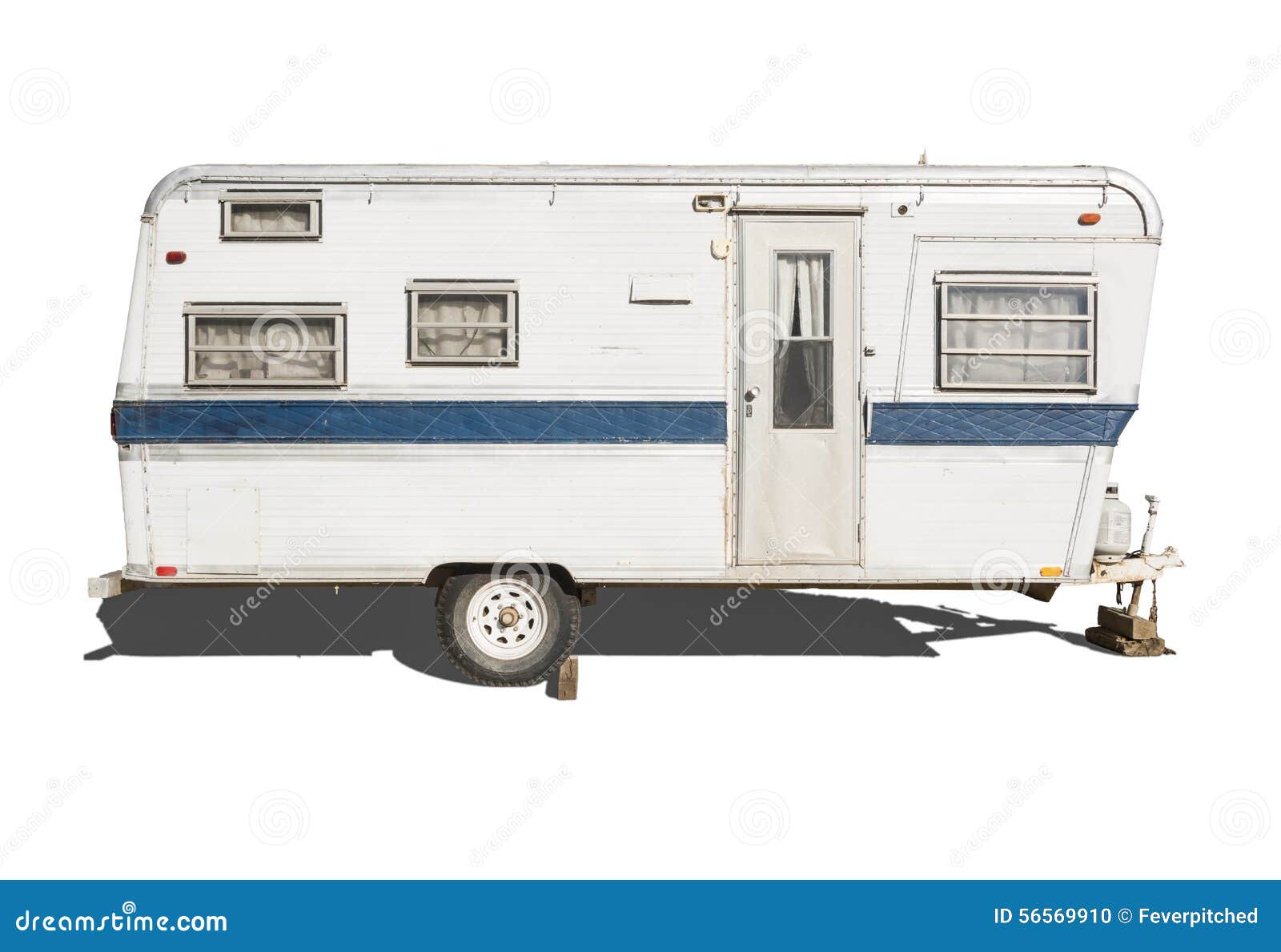 Classic Old Camper Trailer on White Stock Photo - Image of pitch, retro ...