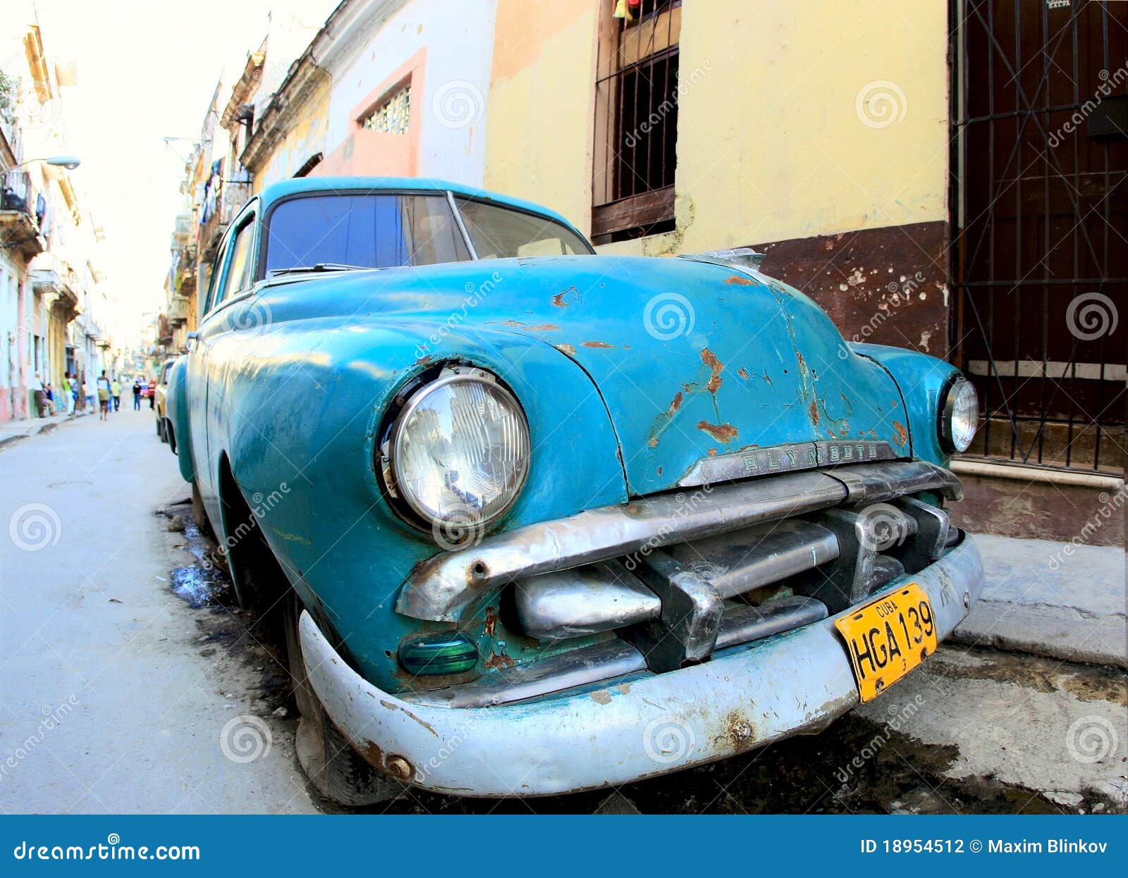Classic Old Car is Blue Color Editorial Photography - Image of havana ...