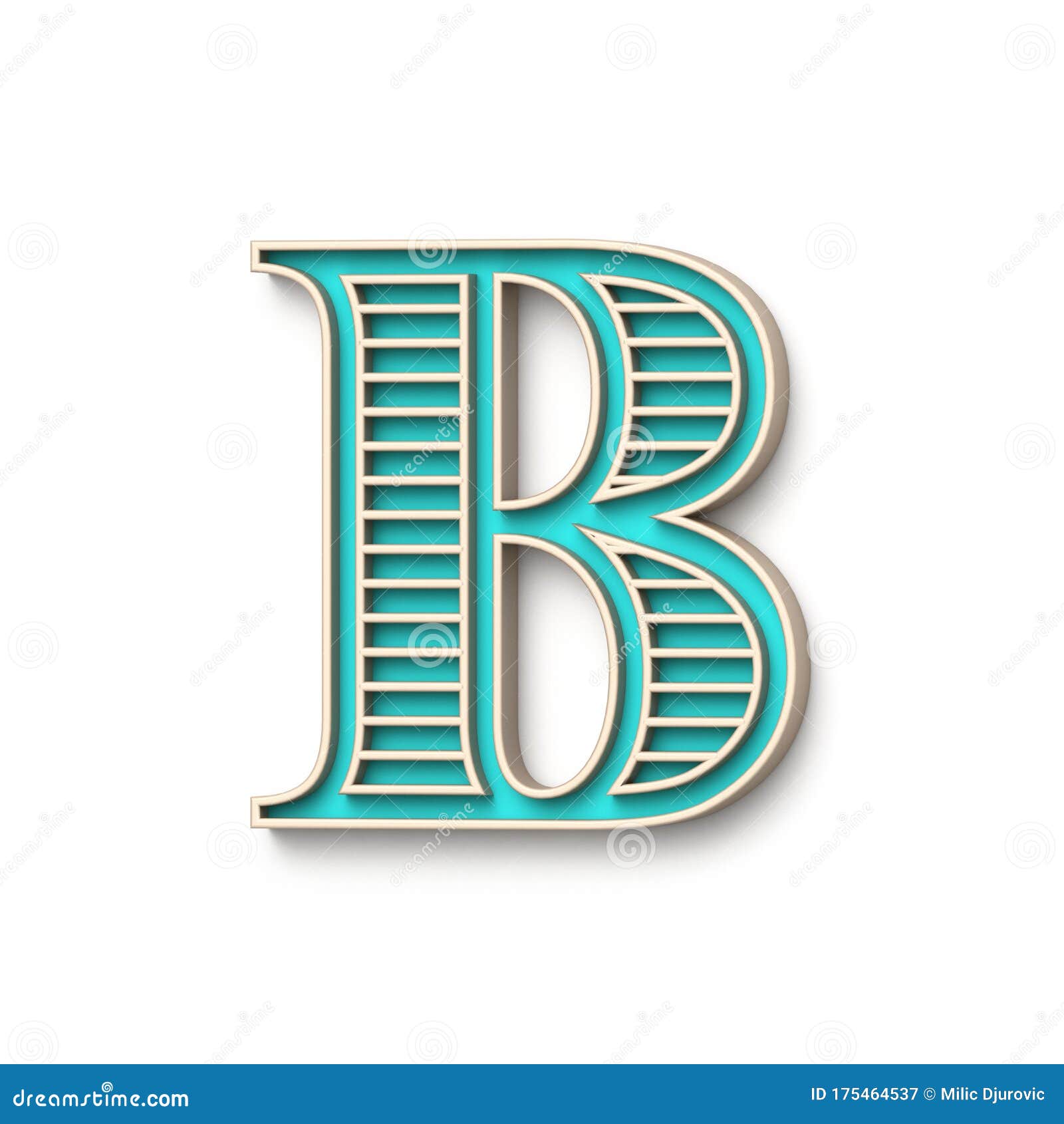 Classic Old Fashioned Font Letter B 3D Stock Illustration ...
