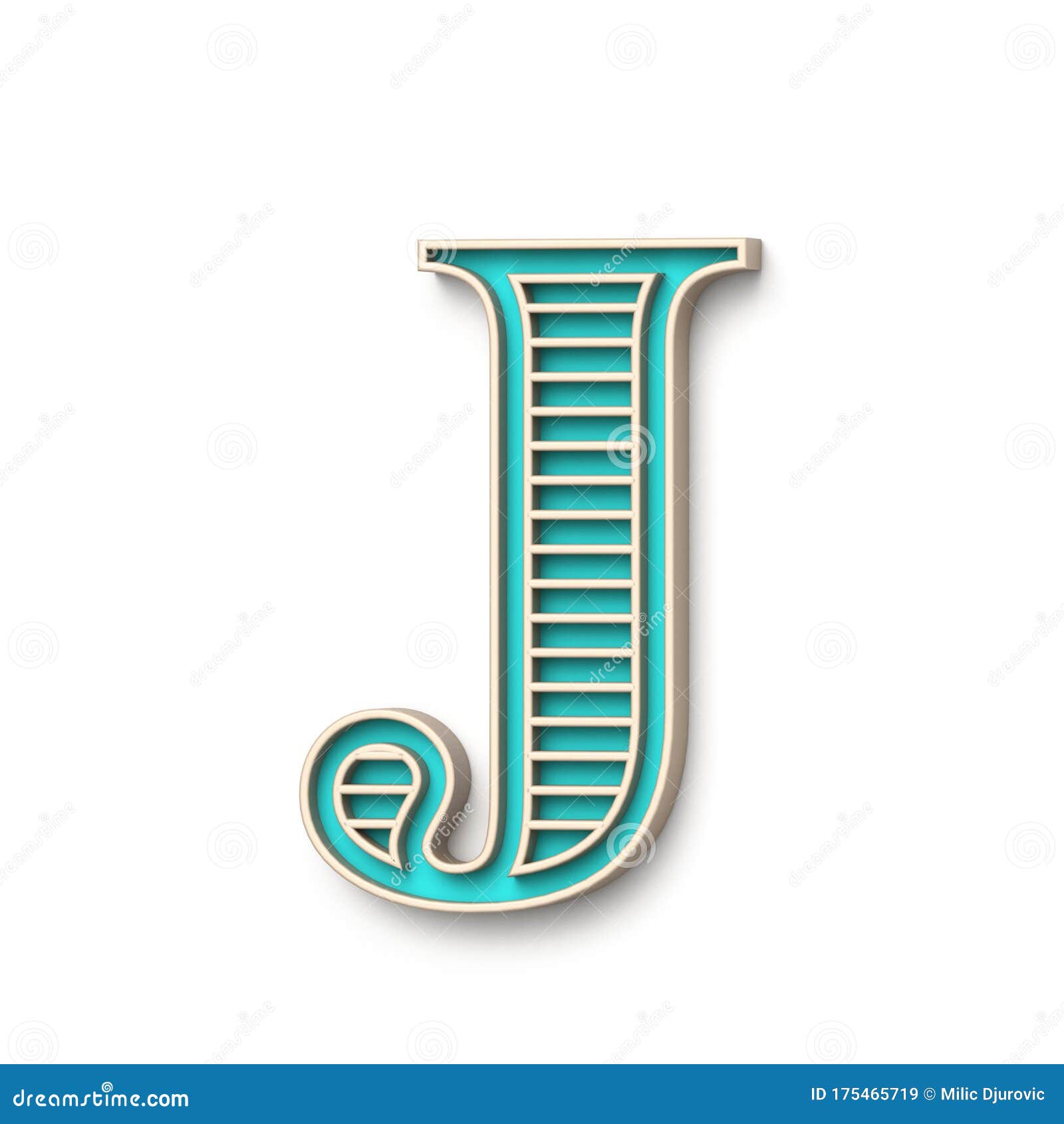 Classic Old Fashioned Font Letter J 3D Stock Illustration ...