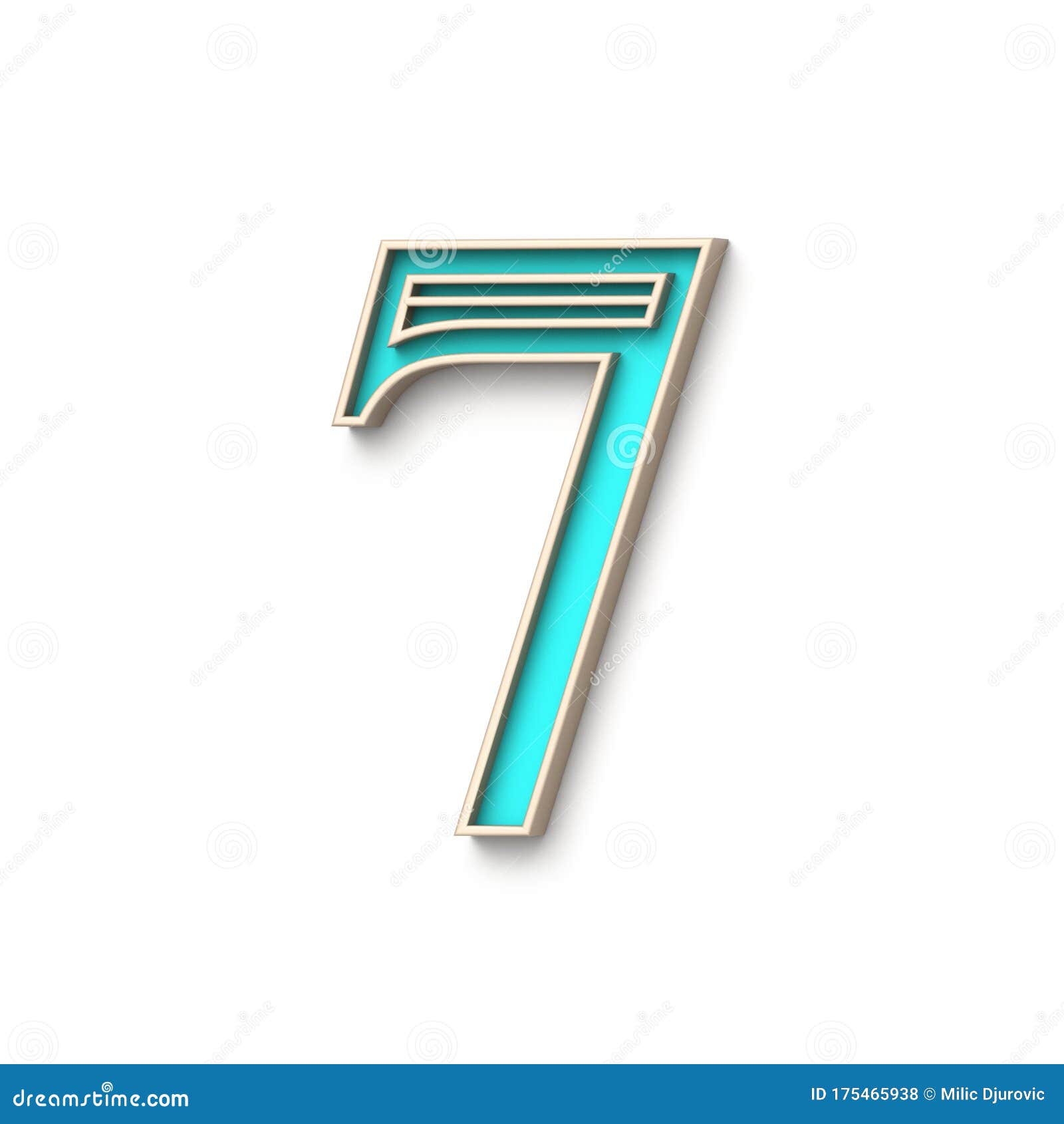 Classic Old Fashioned Font Number 7 SEVEN 3D Stock Illustration ...