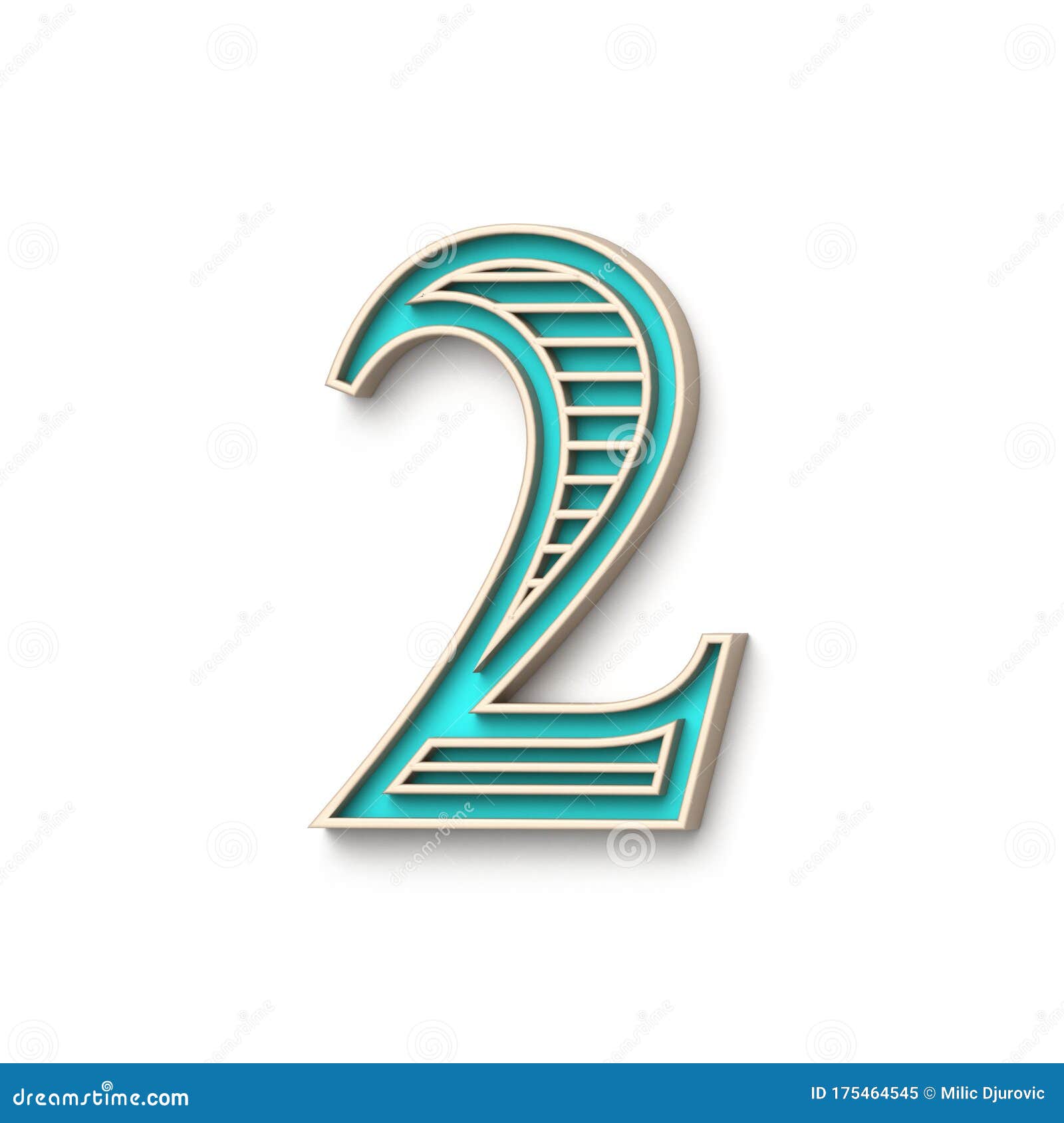 Classic Old Fashioned Font Number 2 TWO 3D Stock Illustration ...