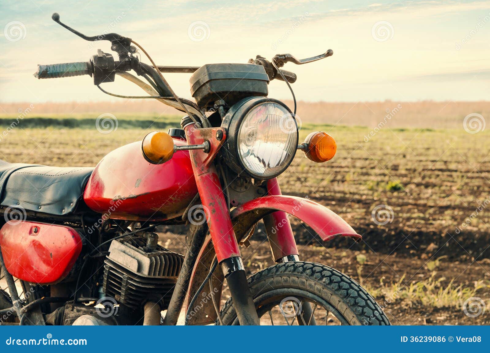 Classic old motorcycle. stock photo. Image of motorbike - 36239086