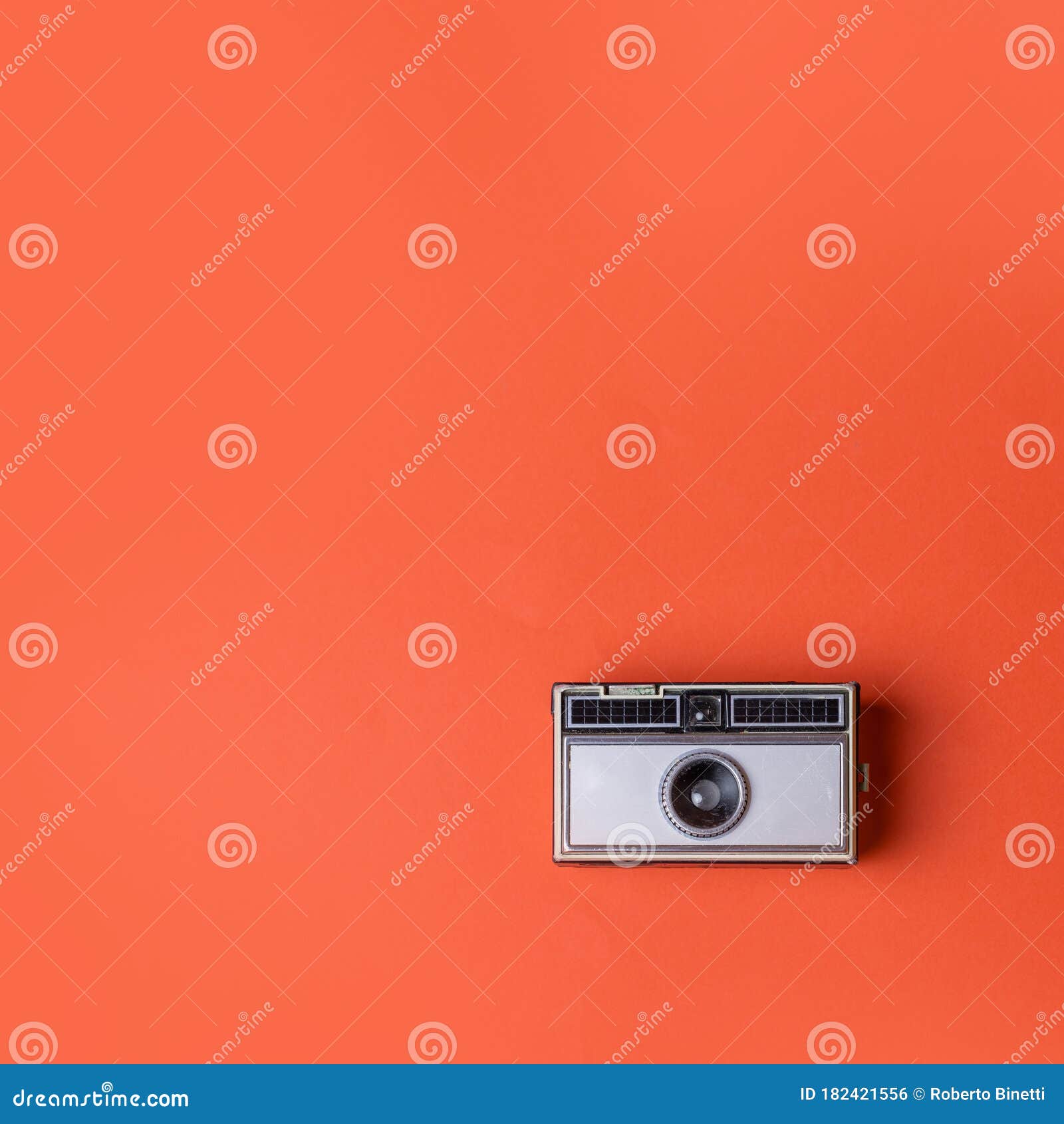 Classic Old Photo Camera on Orange Background Stock Photo - Image of ...