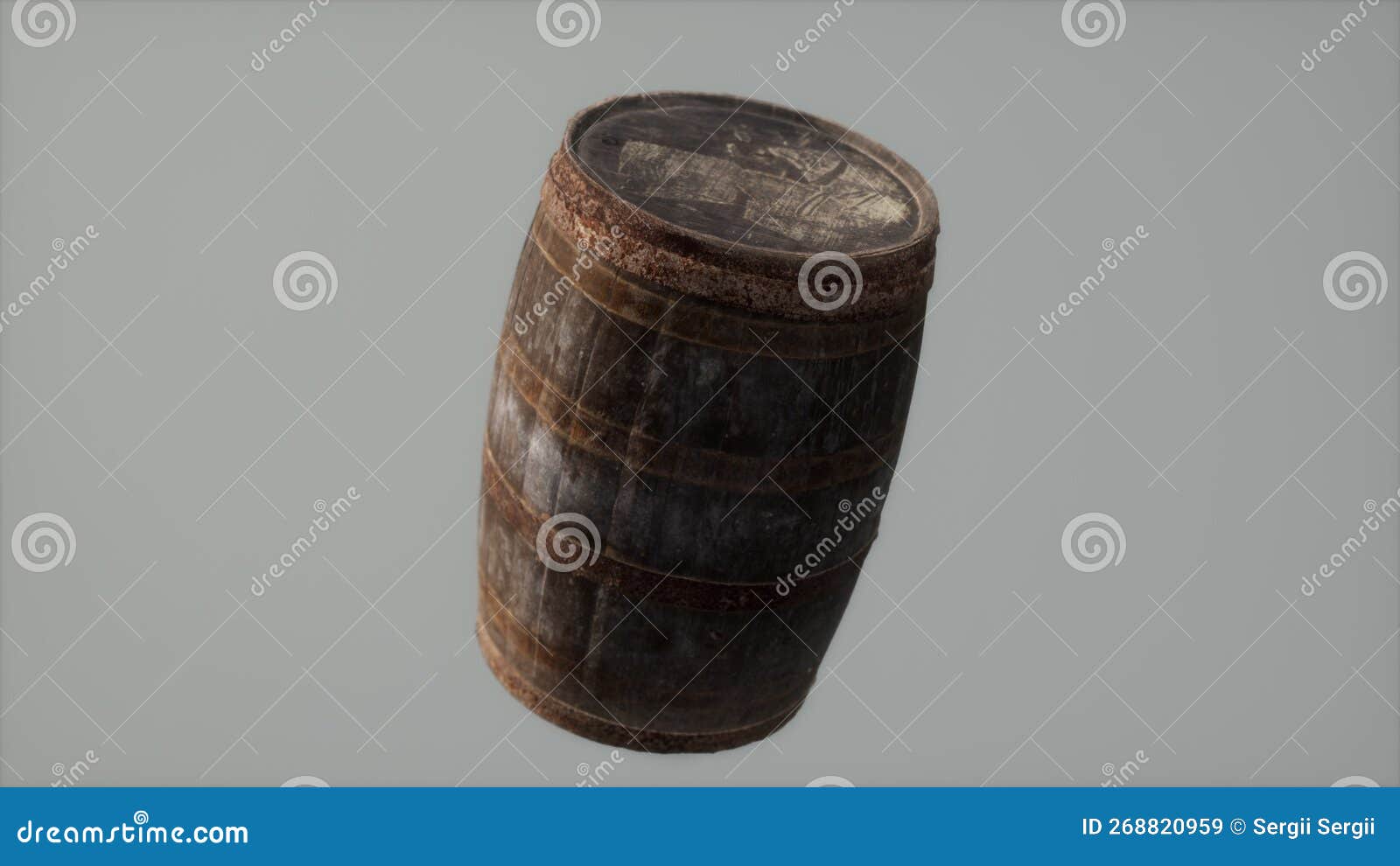 Classic Old Rusted Wooden Barrel Stock Image - Image of wood, shape ...
