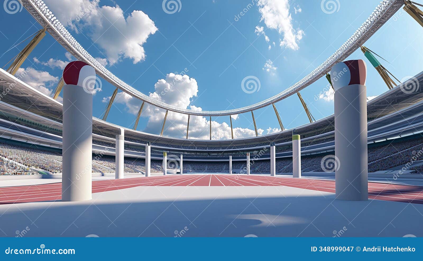 A Classic Olympic Stadium Design with Traditional Columns and Modern ...