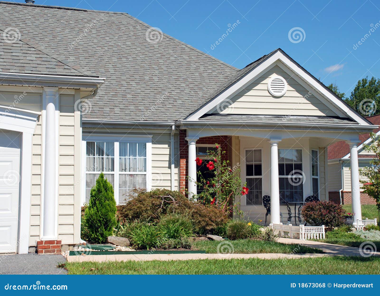 Classic One Story Home 102 stock photo. Image of eaves - 18673068