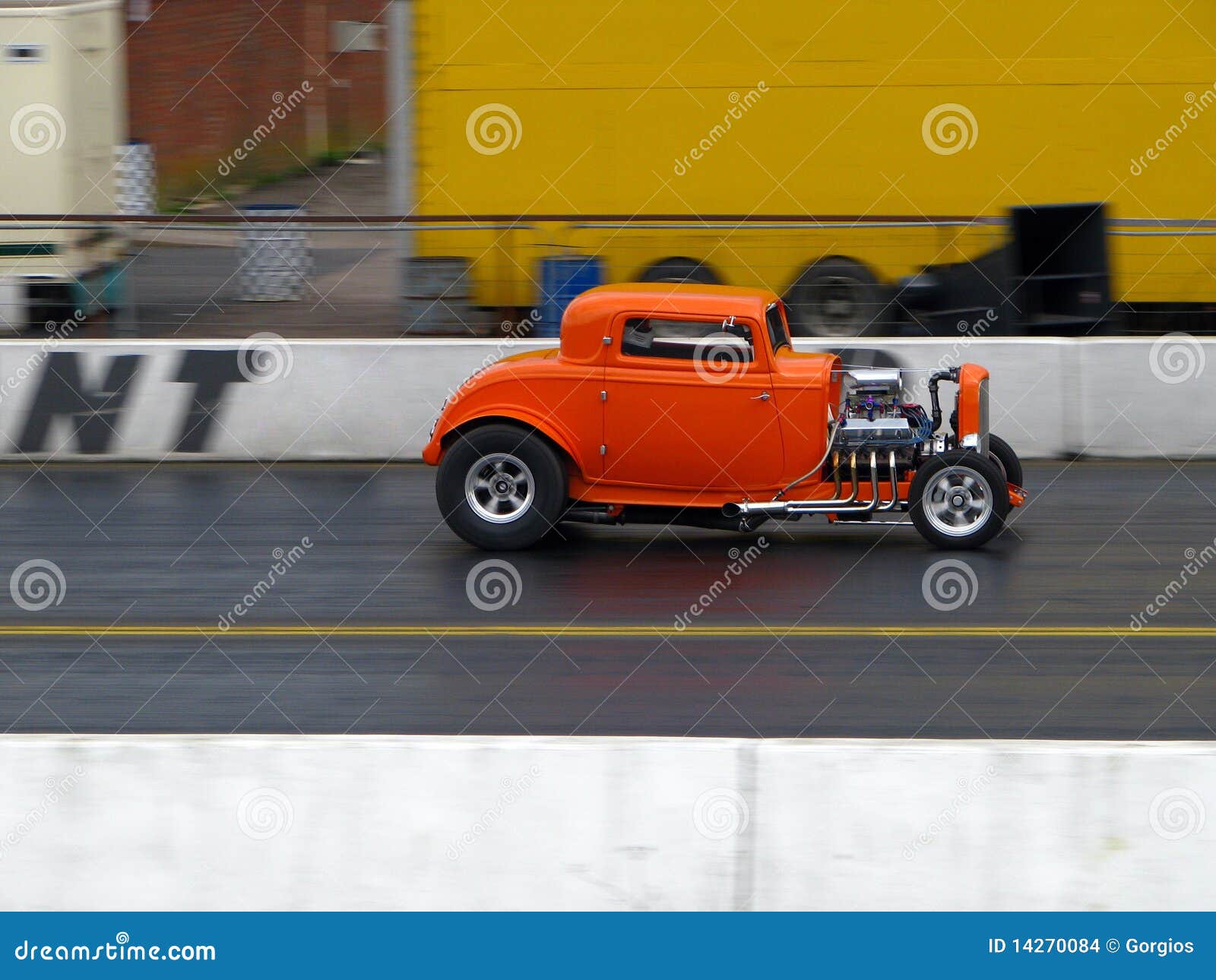 Classic orange hotrod stock photo. Image of hotrod, motion - 14270084