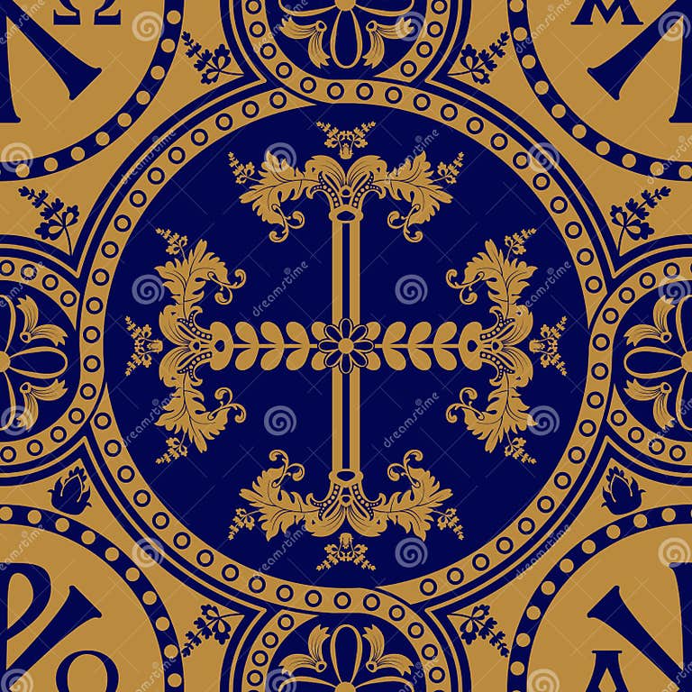 Classic Orthodox Seamless Pattern Stock Vector - Illustration of ...