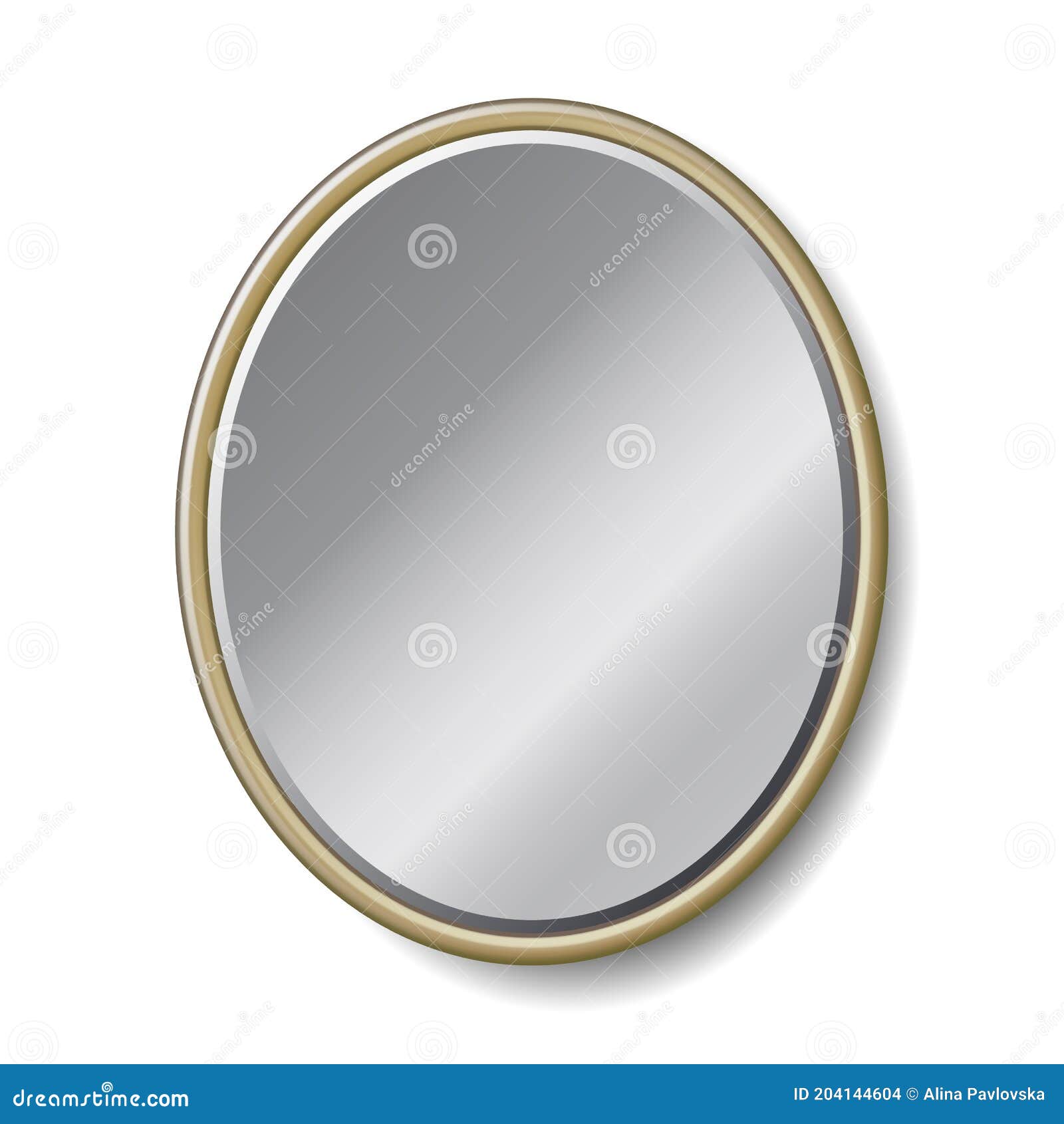 Mirror, A Set Of Realistic Mirrors In A Gold Frame, A Set Of Mirrors ...