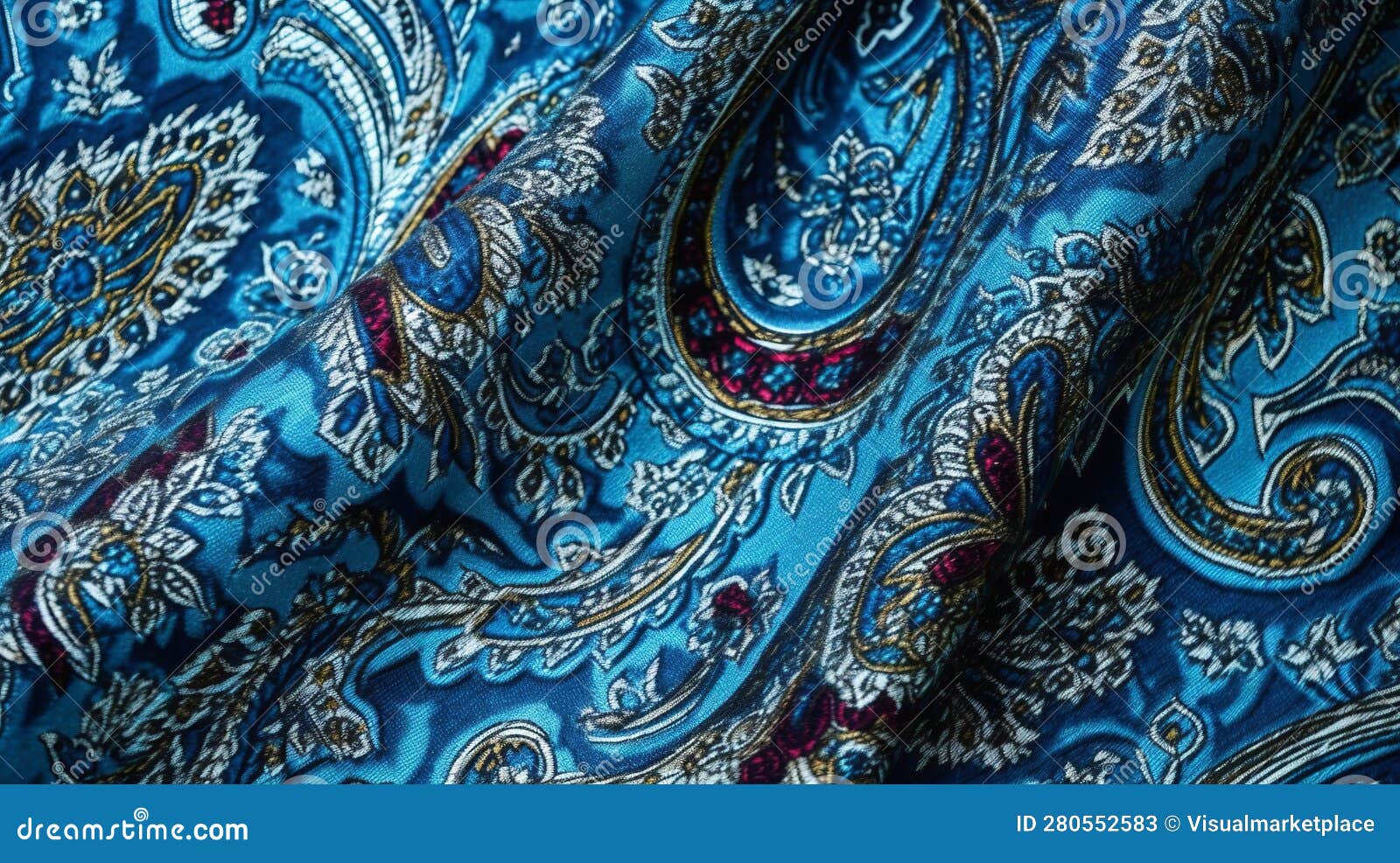 Classic Paisley Fabric Texture Stock Illustration - Illustration of ...
