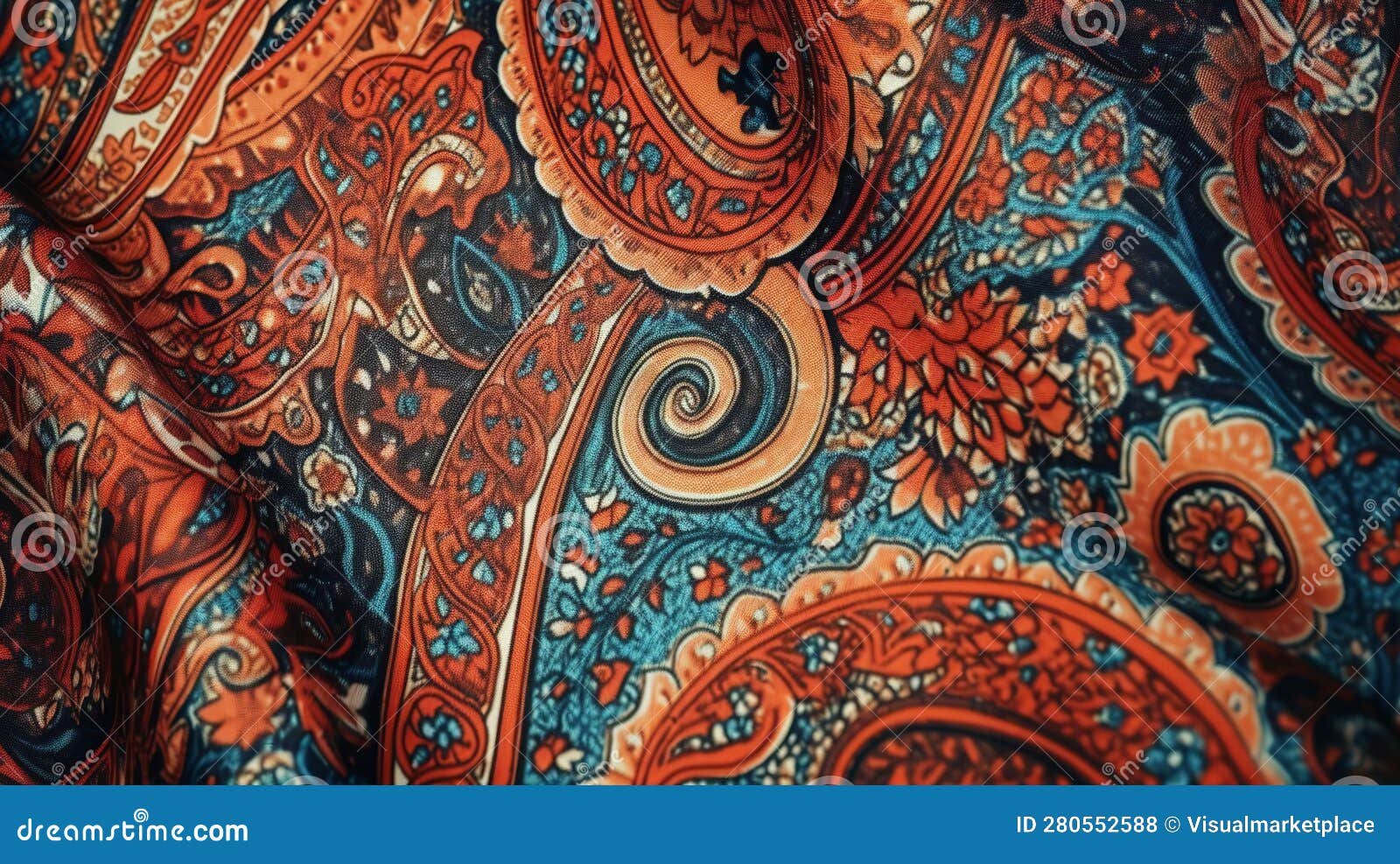 Classic Paisley Fabric Texture Stock Illustration - Illustration of ...