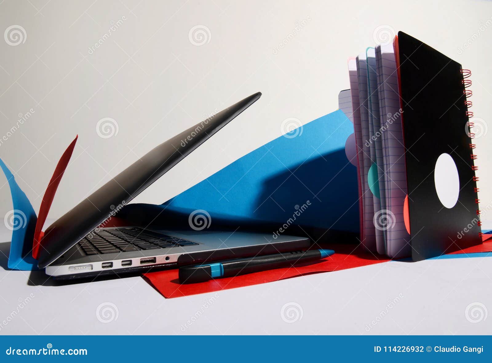 Classic Paper and Computer Notebook Concept Stock Photo - Image of ...
