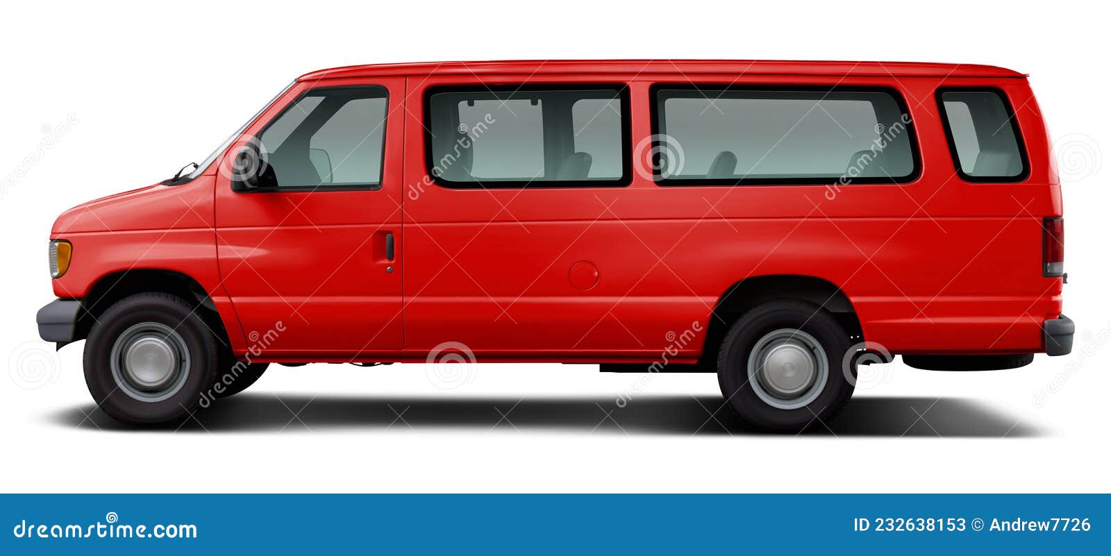 Classic Passenger Minibus in Red. Stock Image - Image of background ...